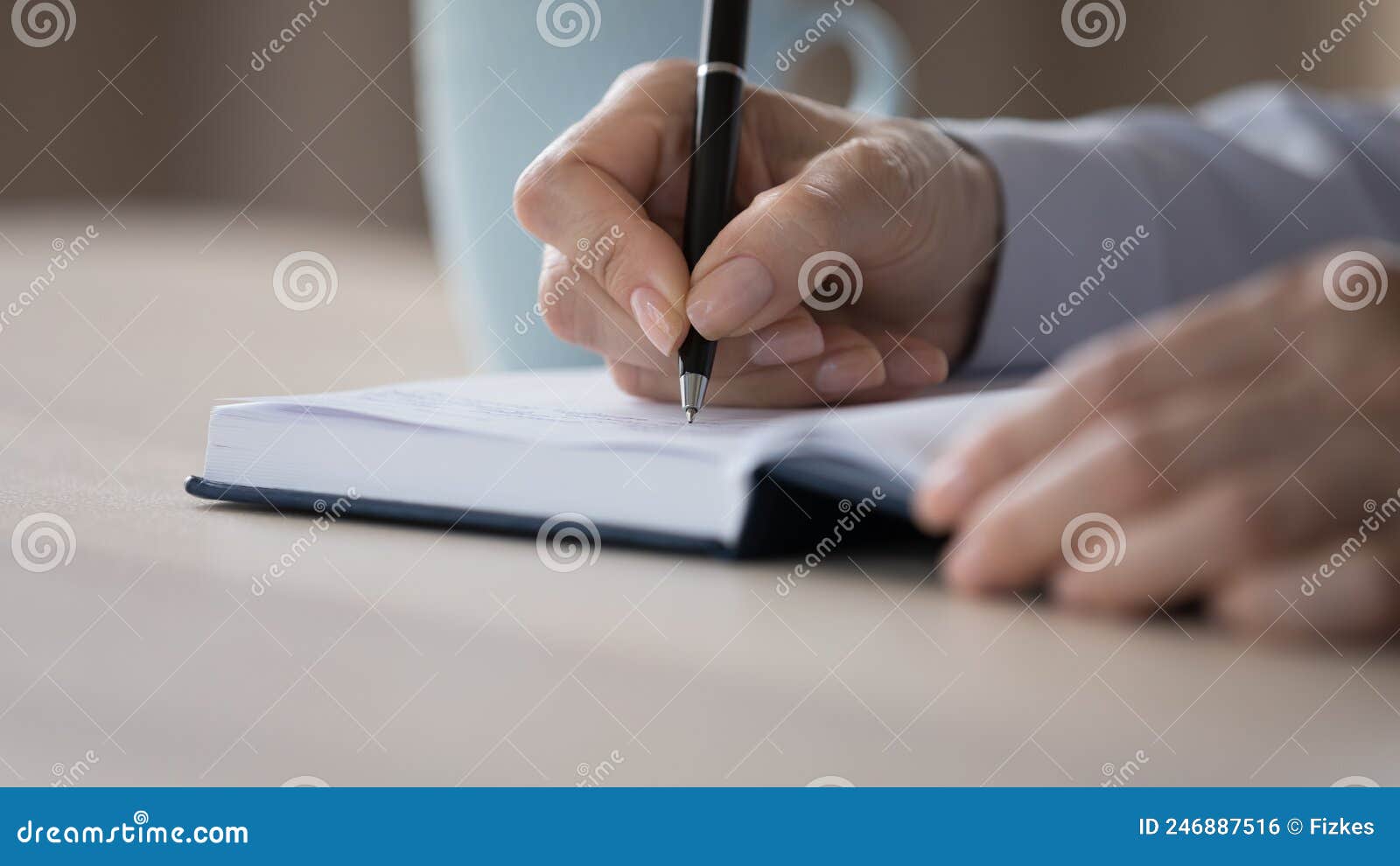 Hands of Businesswoman Writing Notes in Notebook Close Up Stock Photo ...