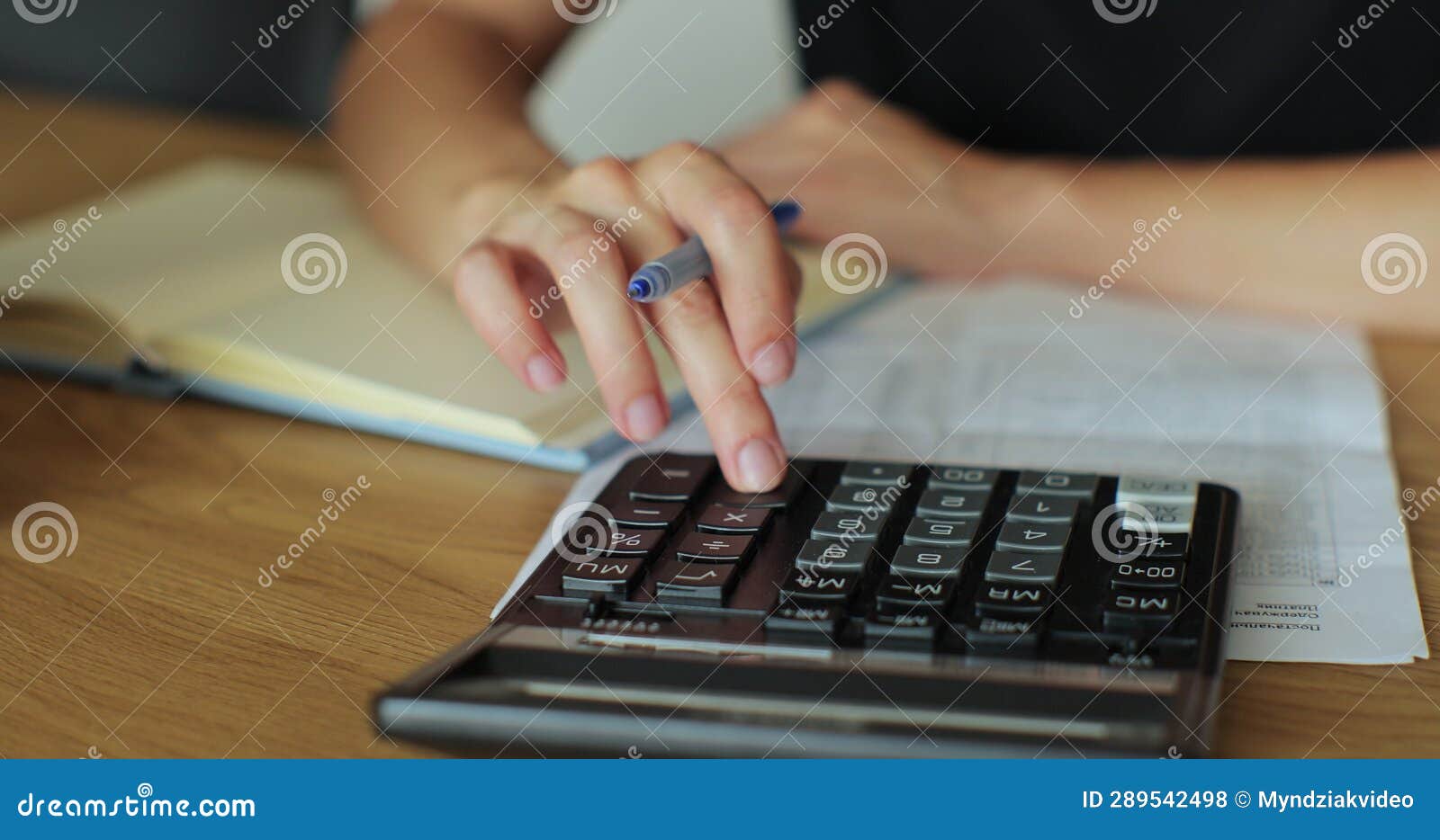 Hands, Calculator and Accountant Calculating and Working in an Office ...