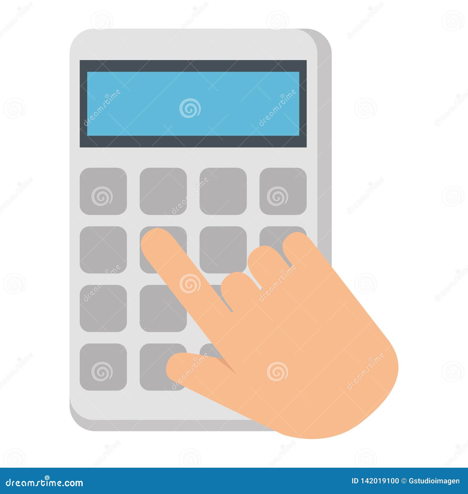 Hands with Calculator Math Isolated Icon Stock Vector - Illustration of ...