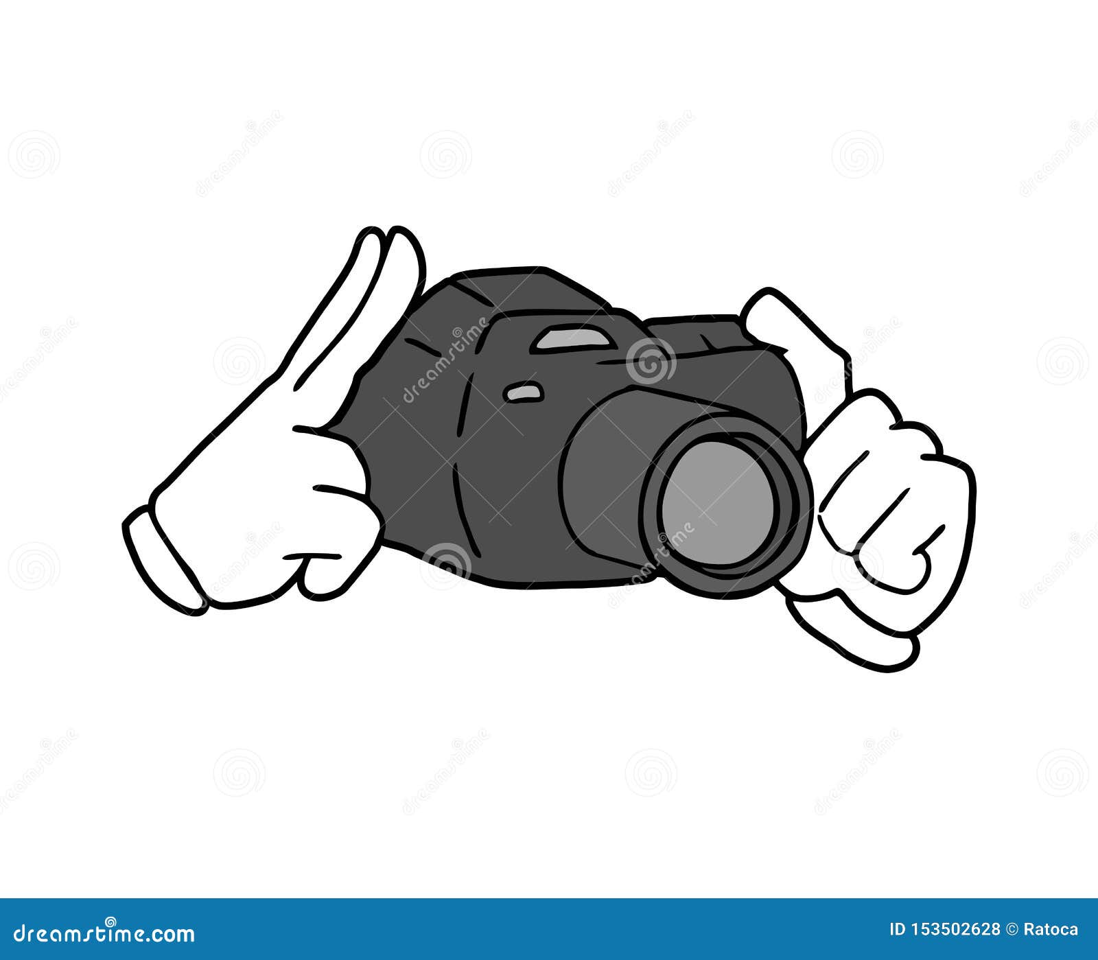 Hands with Cam Illustration Stock Vector - Illustration of photograph ...