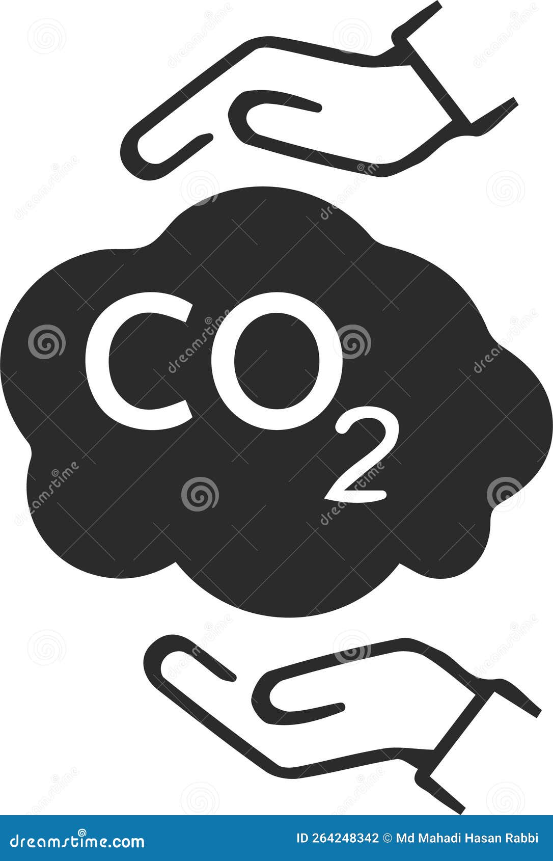 Hands Capture Co2 Cloud Icon, Co2 Cloud Icon, Co2 Hand Capture Black ...