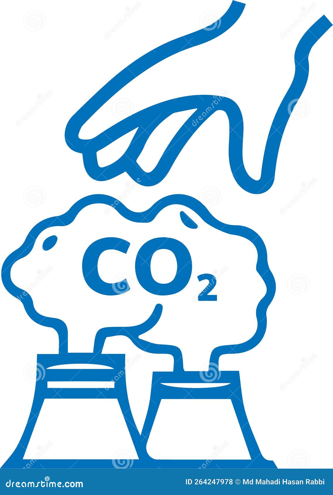 Hands Capture Co2 Cloud Icon, Co2 Cloud Icon, Co2 Hand Capture Blue ...