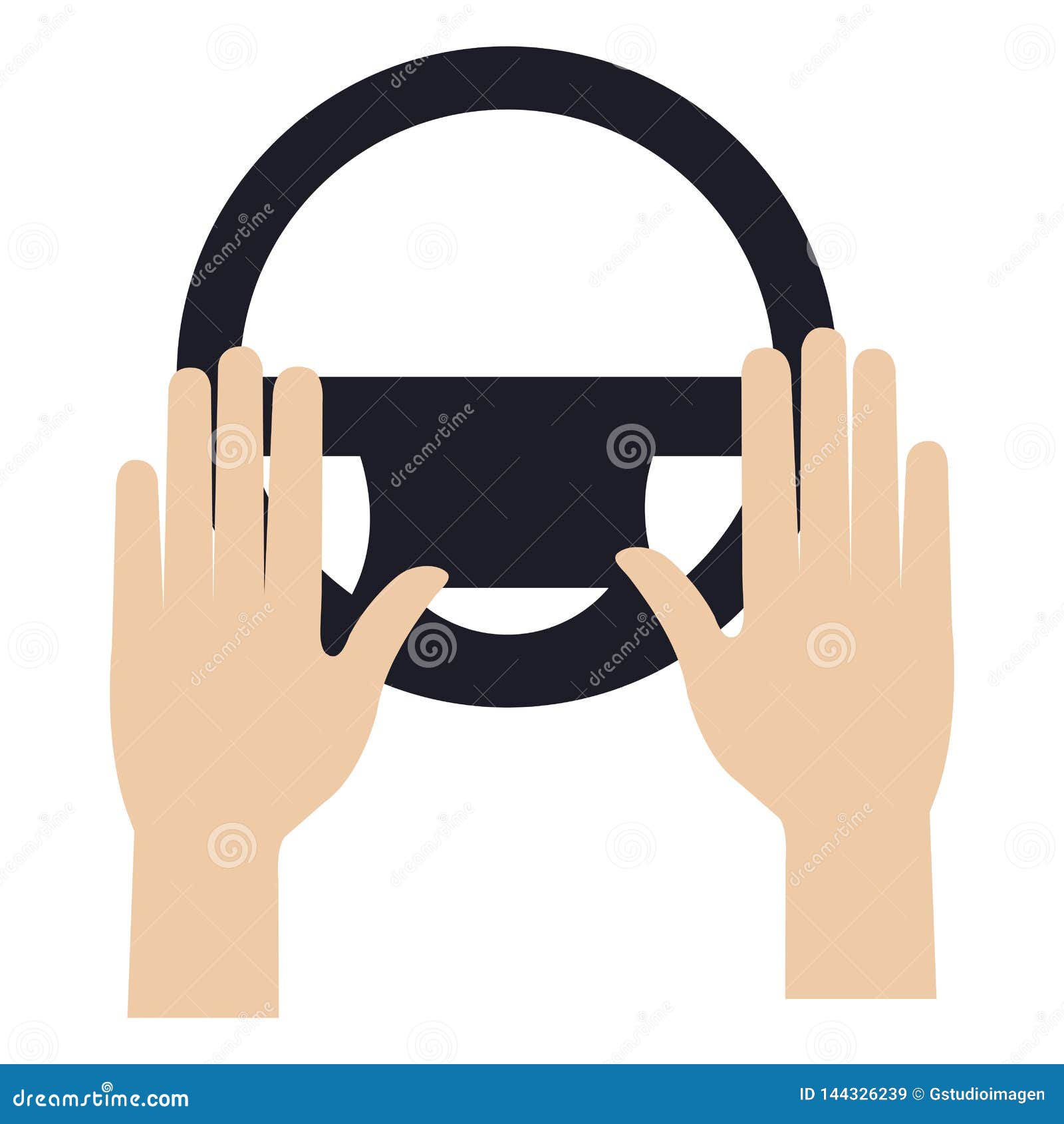 Hands with Car Wheel Driver Stock Vector - Illustration of input, auto ...