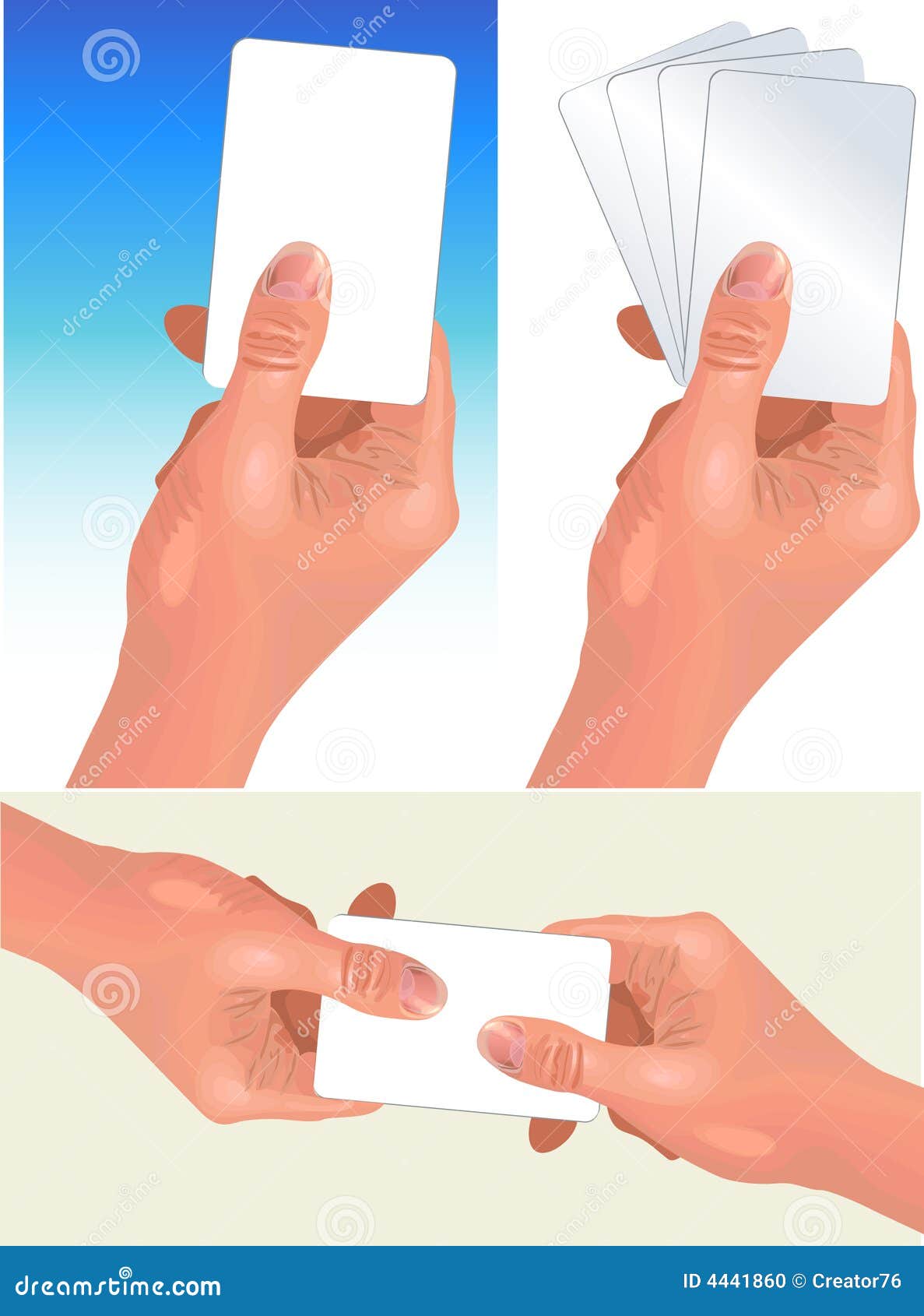 Hands with cards stock vector. Illustration of hide, empty - 4441860