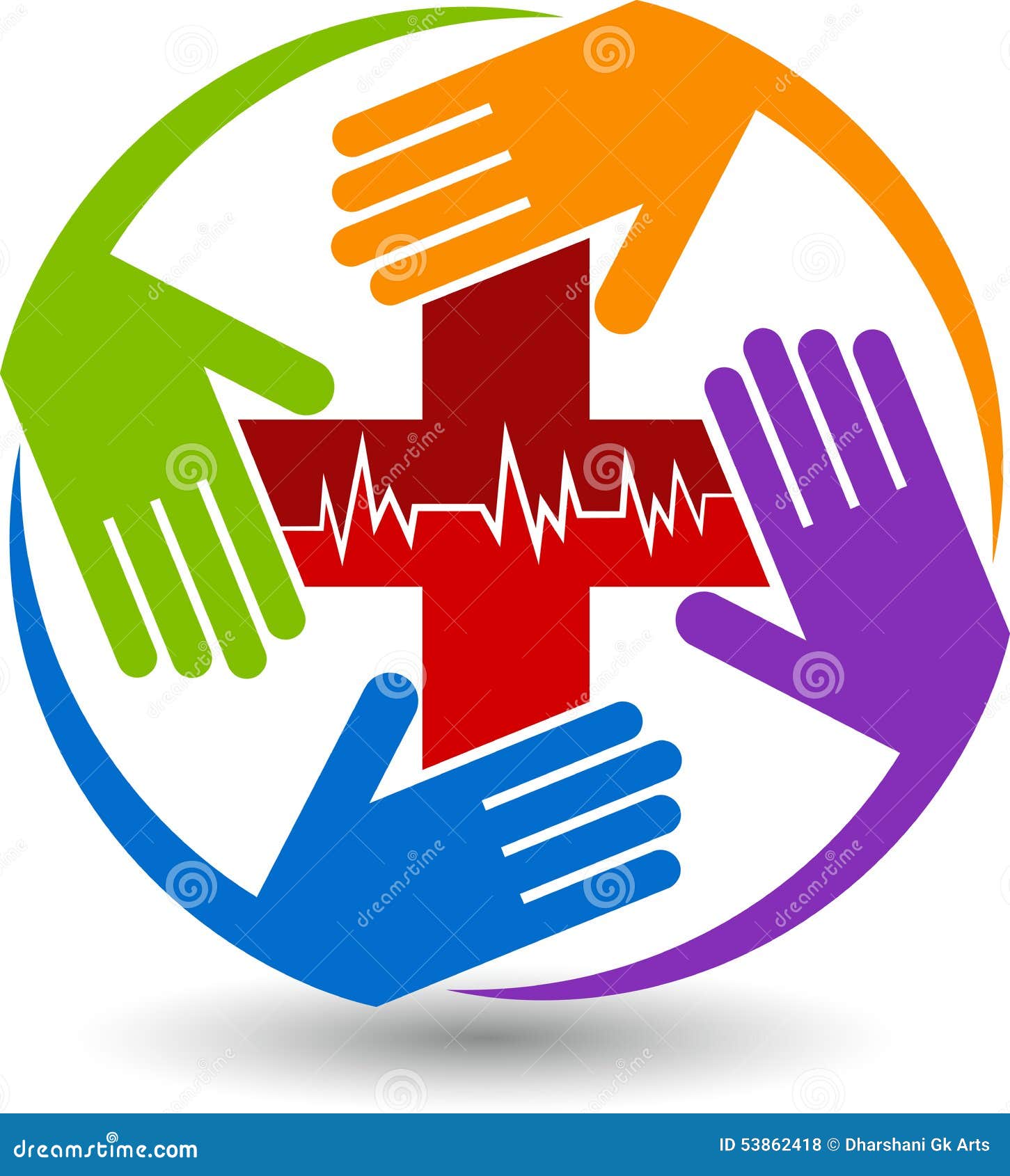 Hands Care Human Brain And Knowledge For Logo Design Stock Illustration ...