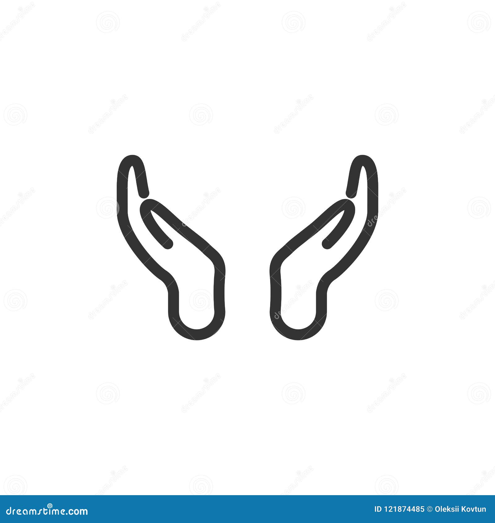 Hands. Line Icon. Care Symbol. Vector Stock Vector - Illustration of ...