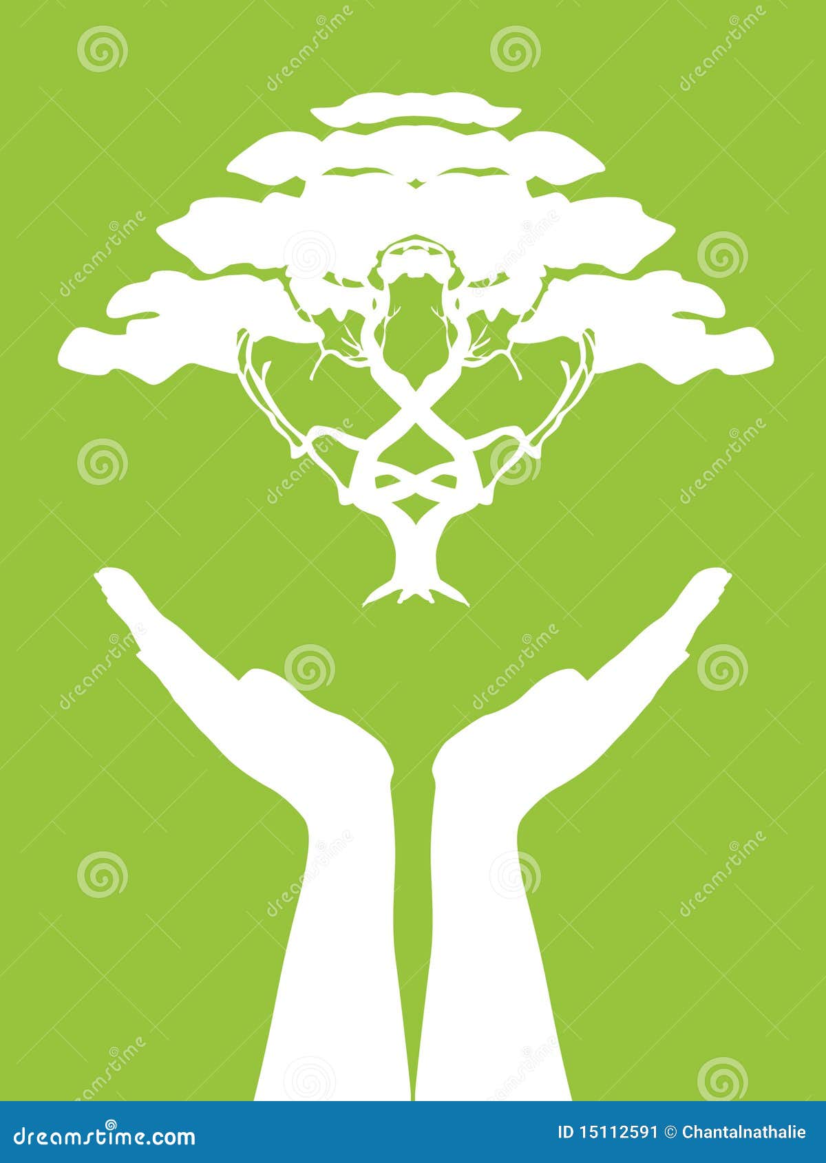 Hands caring tree stock vector. Illustration of banner - 15112591