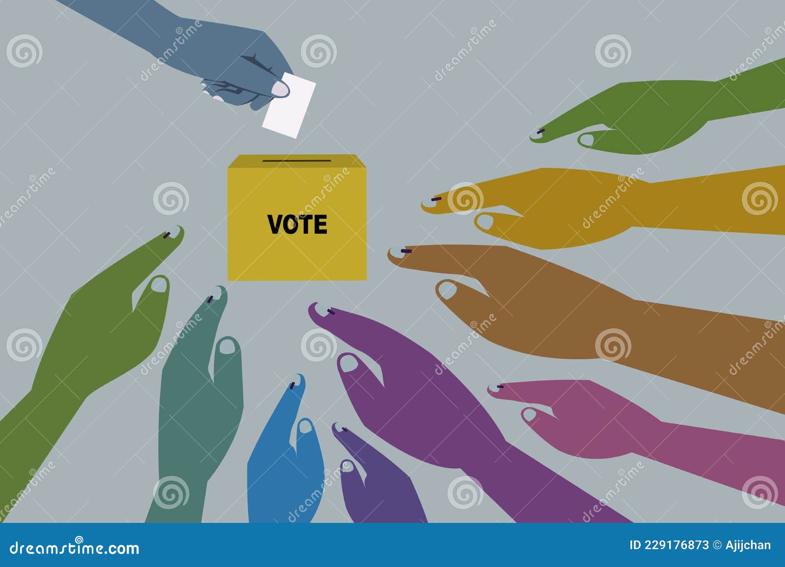 Hands Casting Vote in a Ballot Box. Concept for Election Stock Vector ...