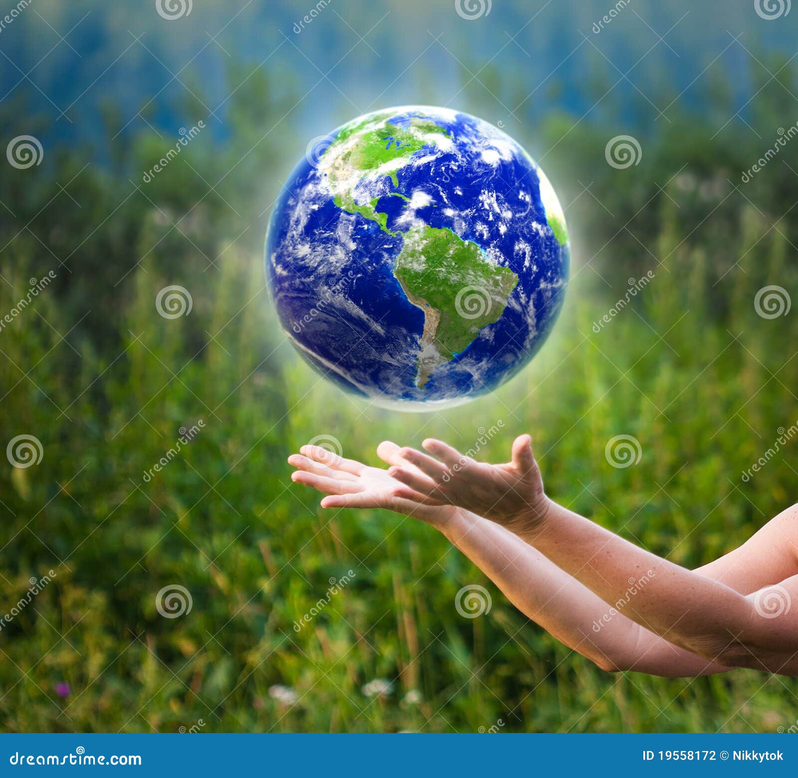 Hands Catching Globe Stock Photography | CartoonDealer.com #19558172