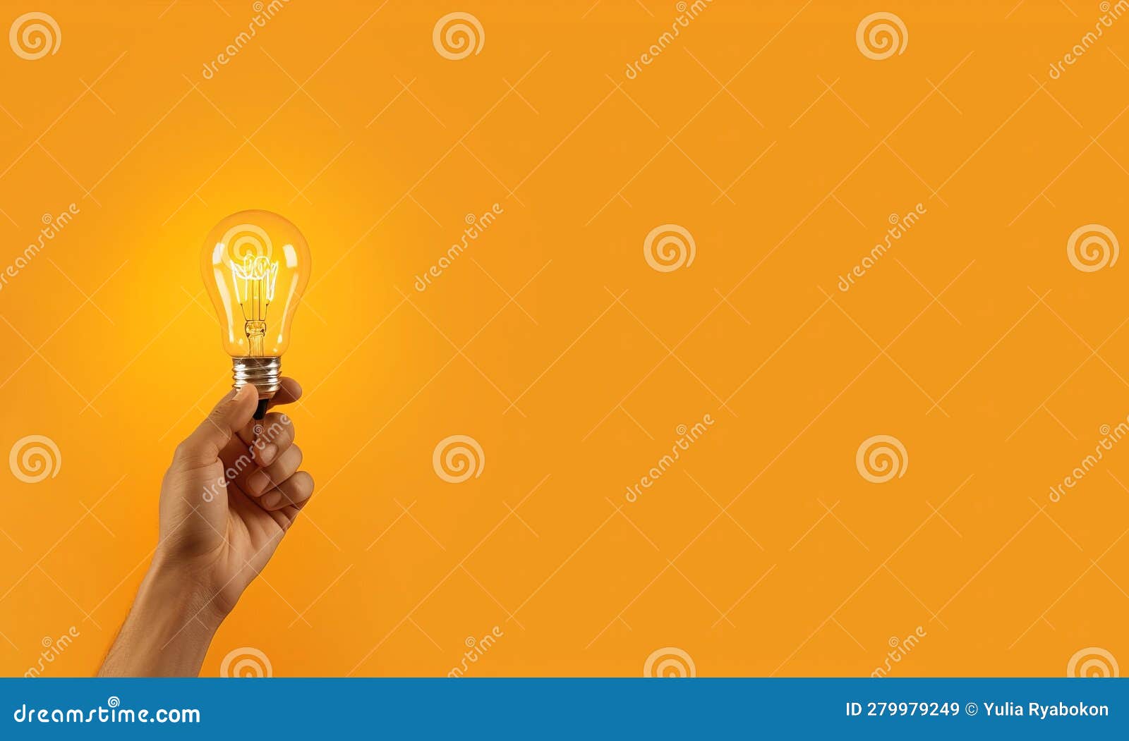 Hands Catching Light Bulb Banner. Generate Ai Stock Illustration ...