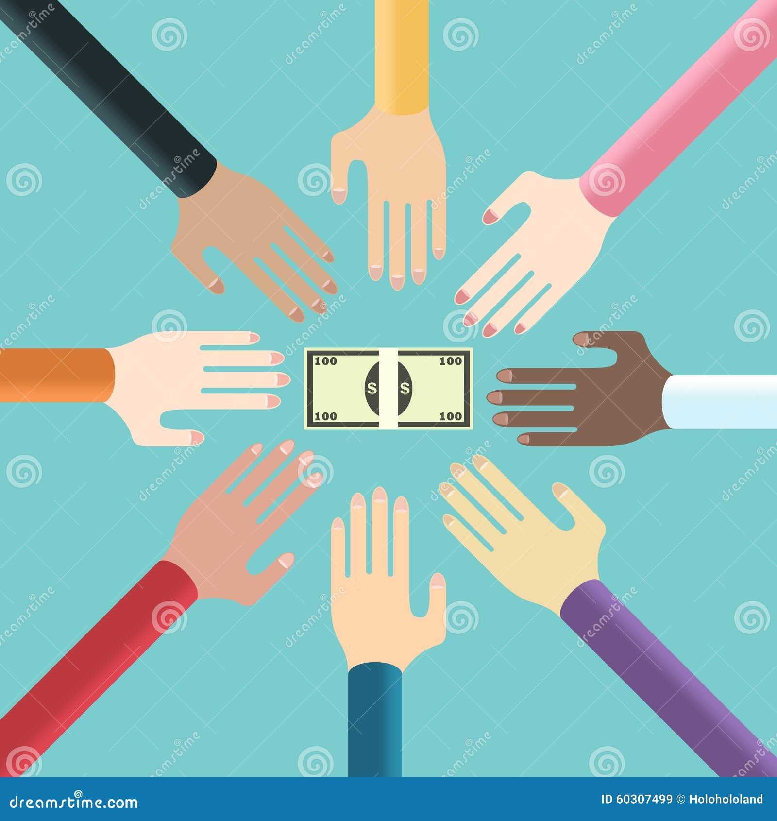 Hands catching money stock vector. Illustration of people - 60307499