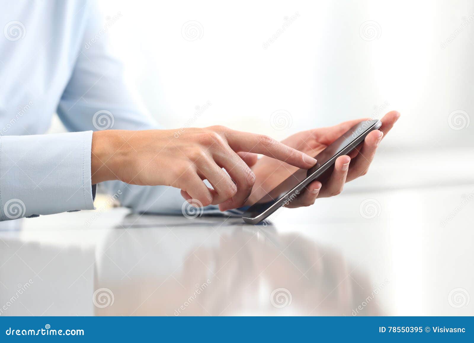 Hands with cell phone stock image. Image of messaging - 78550395