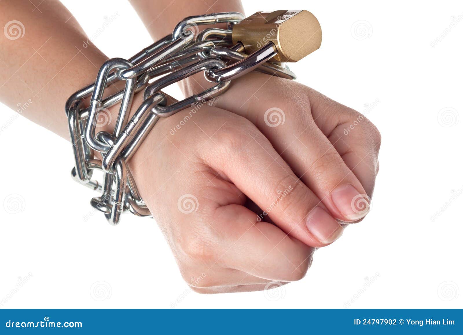 Hands in chain stock photo. Image of isolated, padlock - 24797902