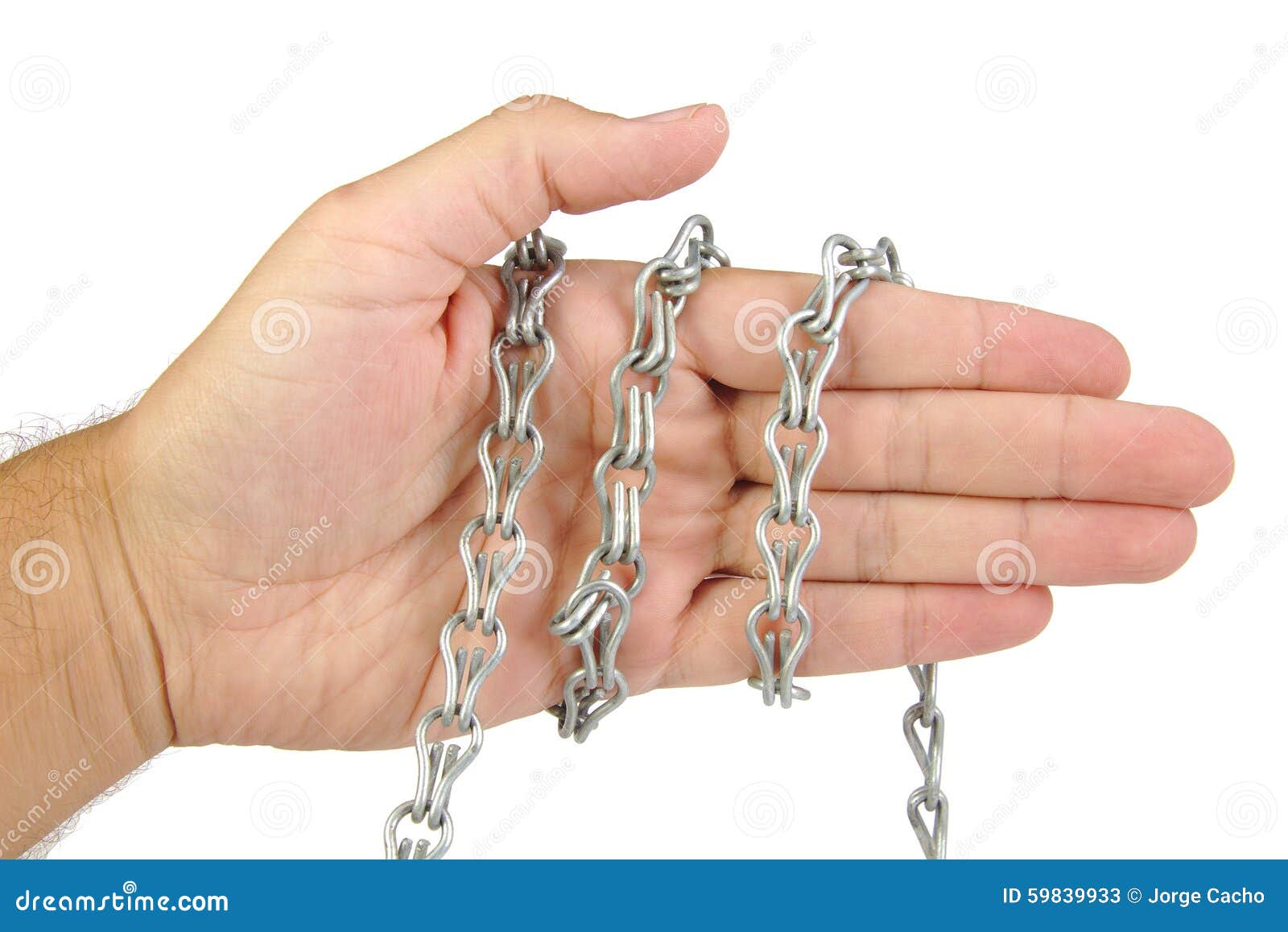 Hands in Chain Isolated on White Background Stock Image - Image of ...