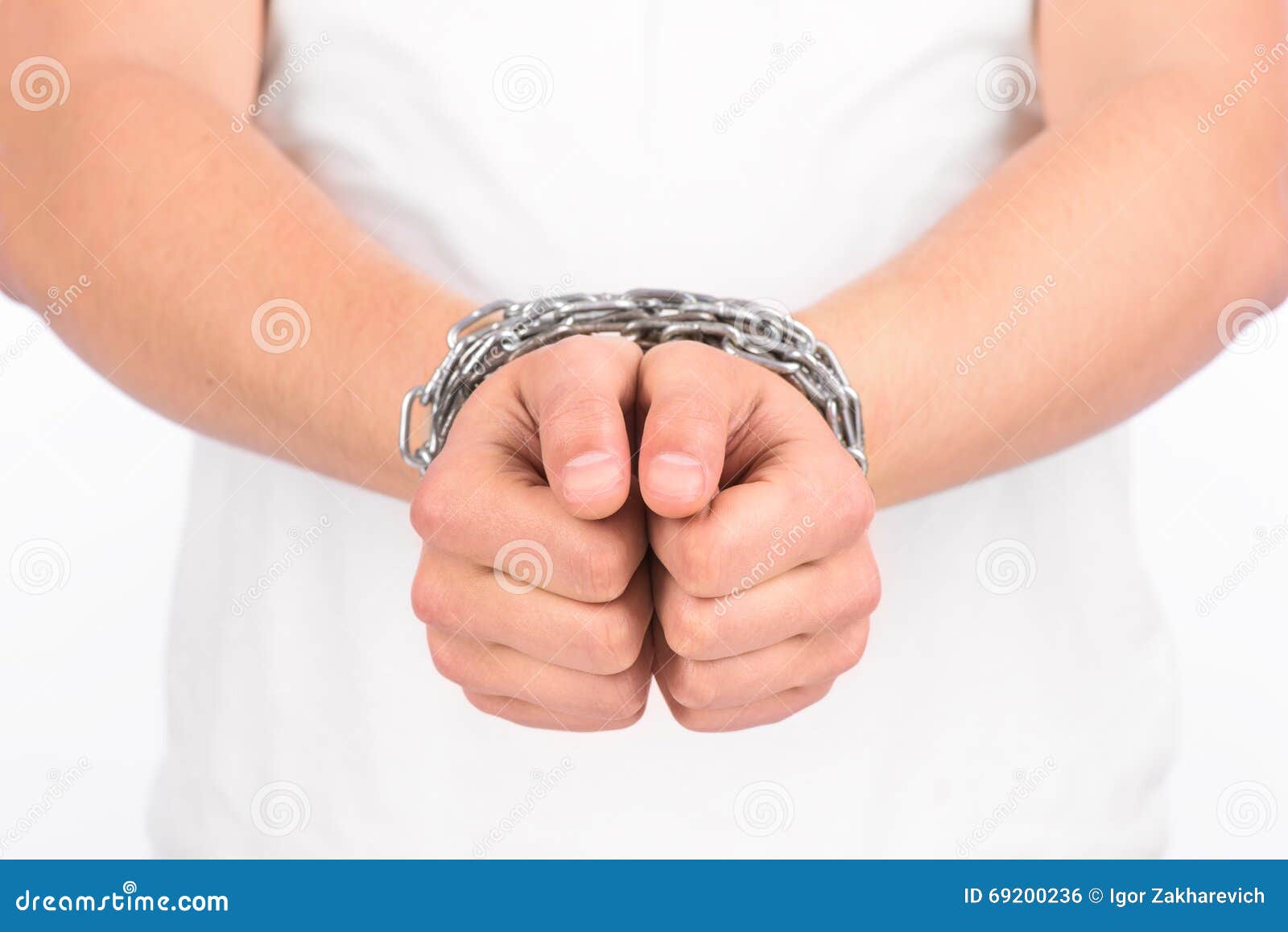 Hands with chain wrapped stock photo. Image of background - 69200236