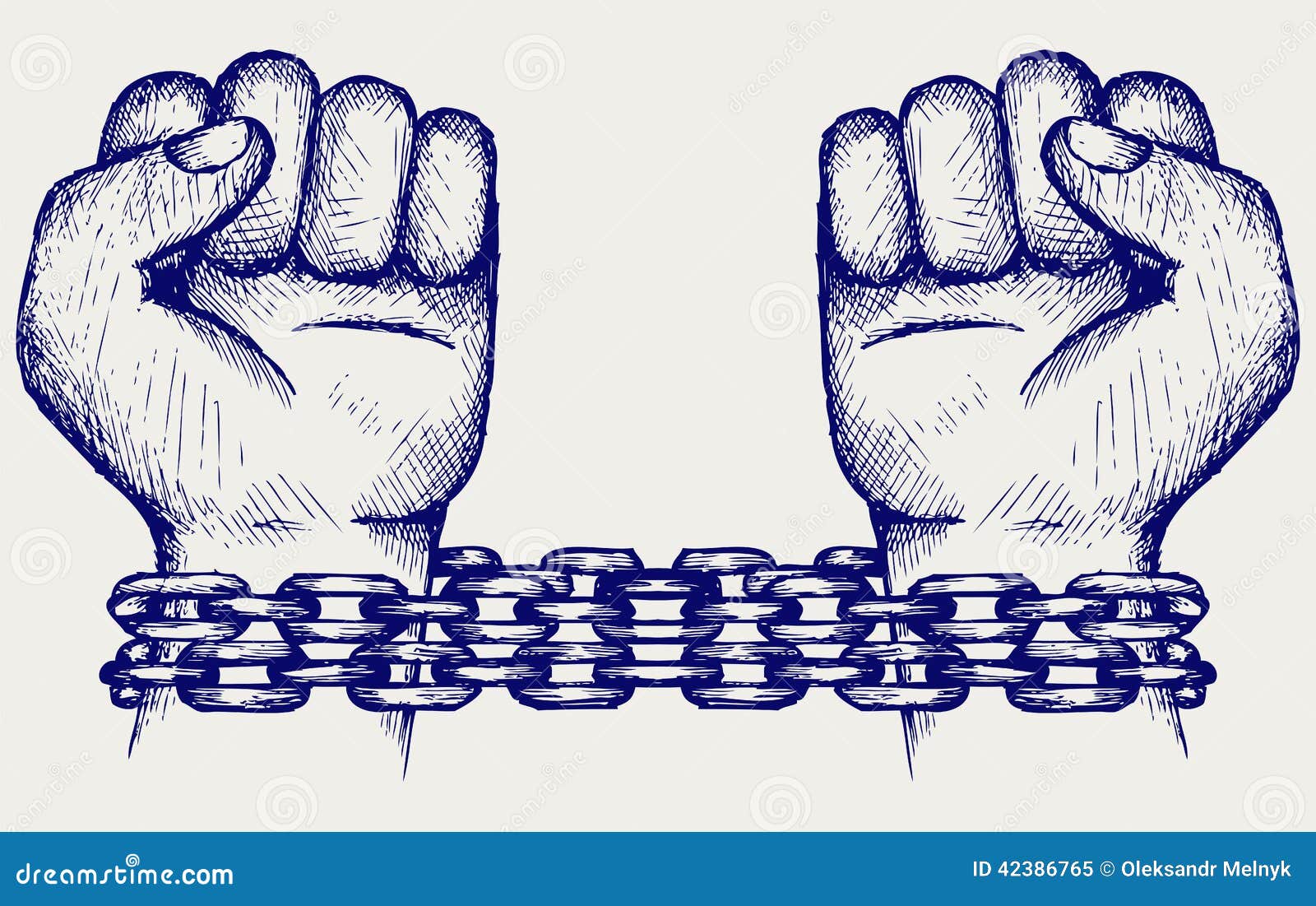 Hands chained in a chain stock vector. Illustration of artistic - 42386765