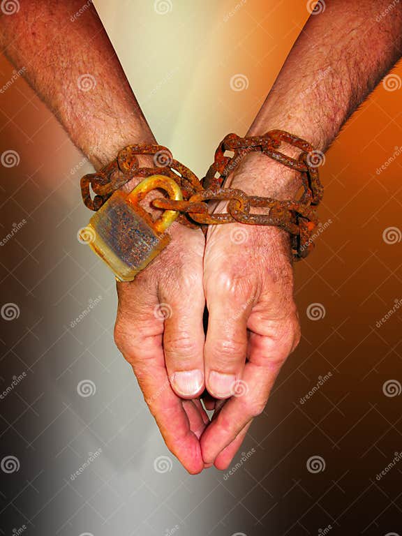 Hands in chains stock image. Image of rust, strain, business - 5264651