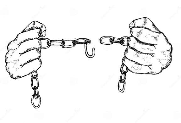 Hands in Chains Sketch stock illustration. Illustration of criminal ...