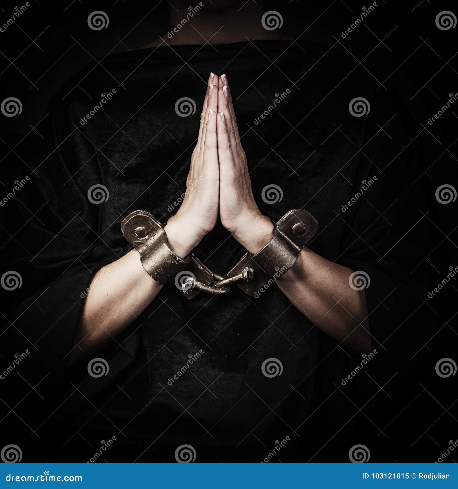 Hands in chains. stock image. Image of hands, dramatic - 103121015