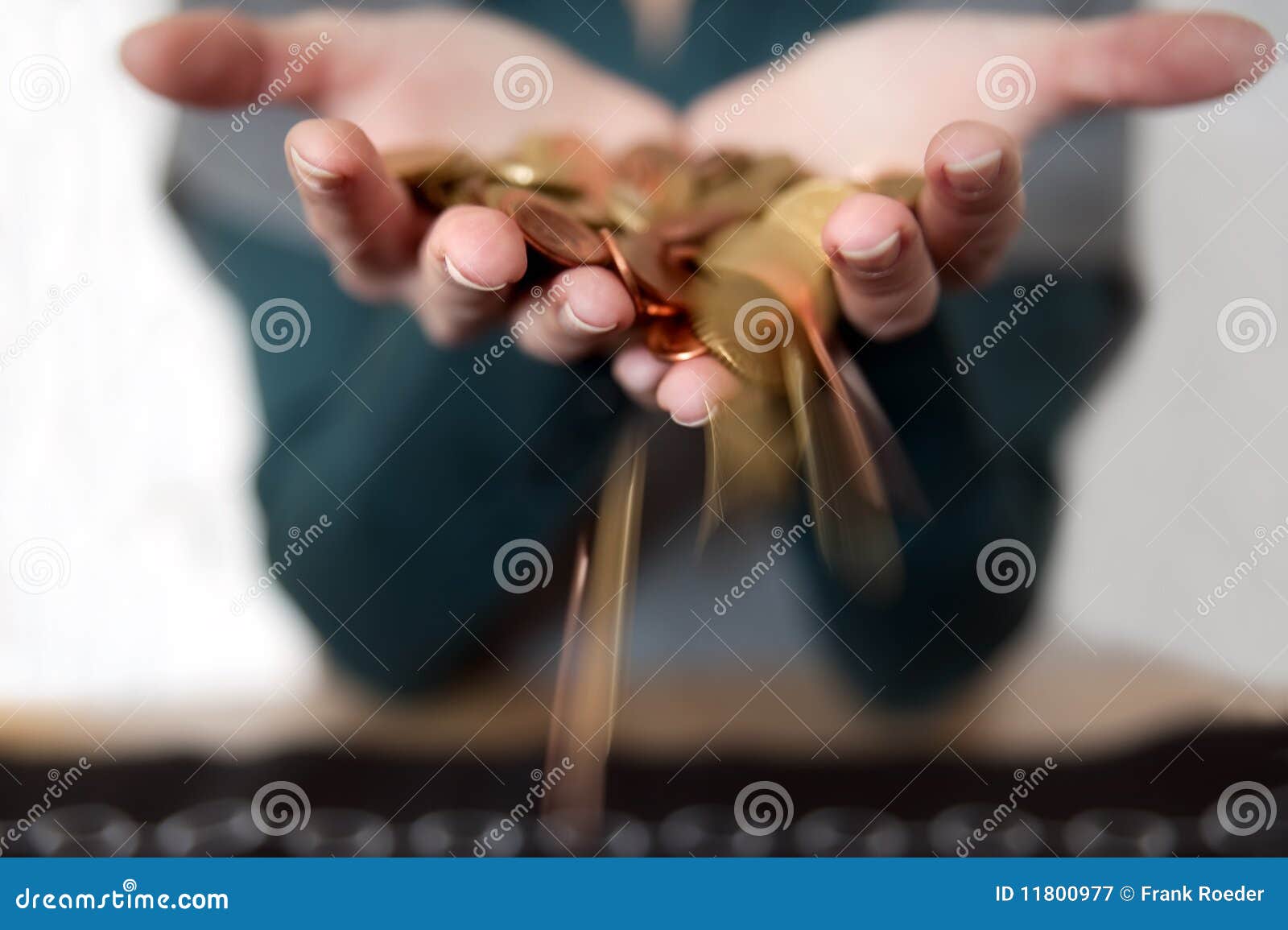 Hands with change stock image. Image of savings, blurred - 11800977