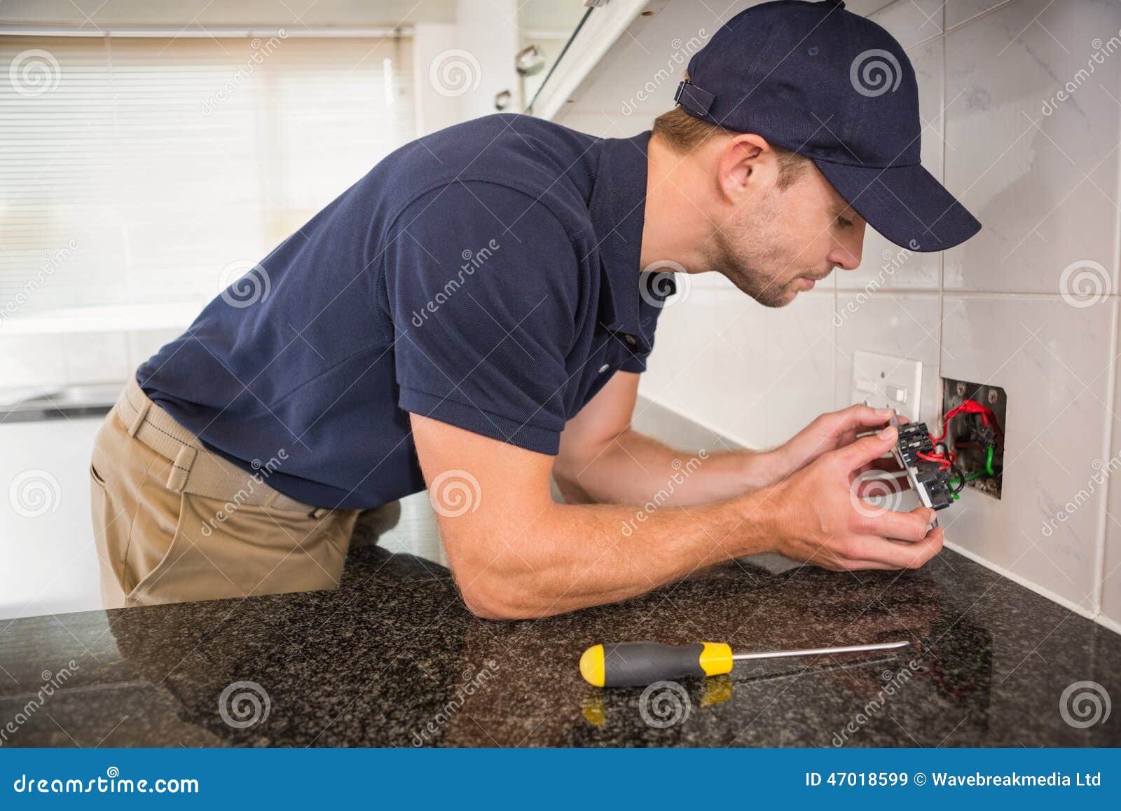 Hands Checking the Connections of Electrical Cables Stock Image - Image ...