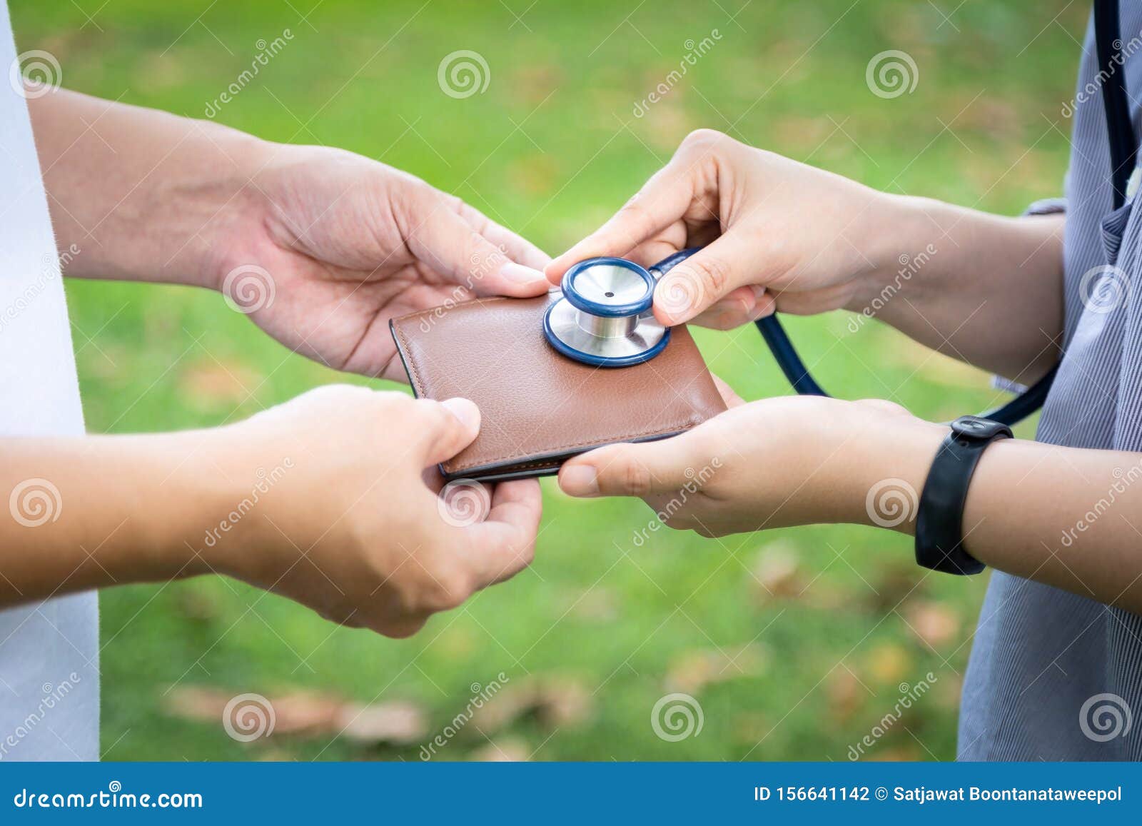 Hands Checking Wallet with Stethoscope,take Care,support and Be ...