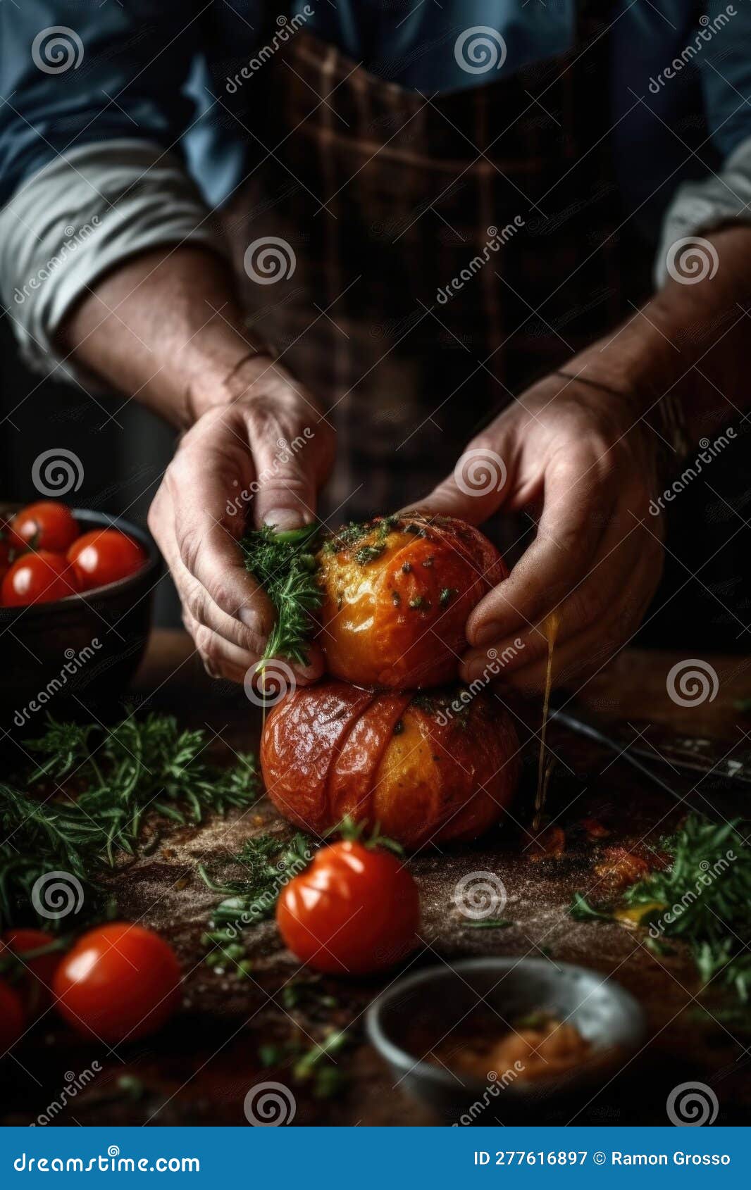 The Hands of a Chef Preparing Food Stock Illustration - Illustration of ...