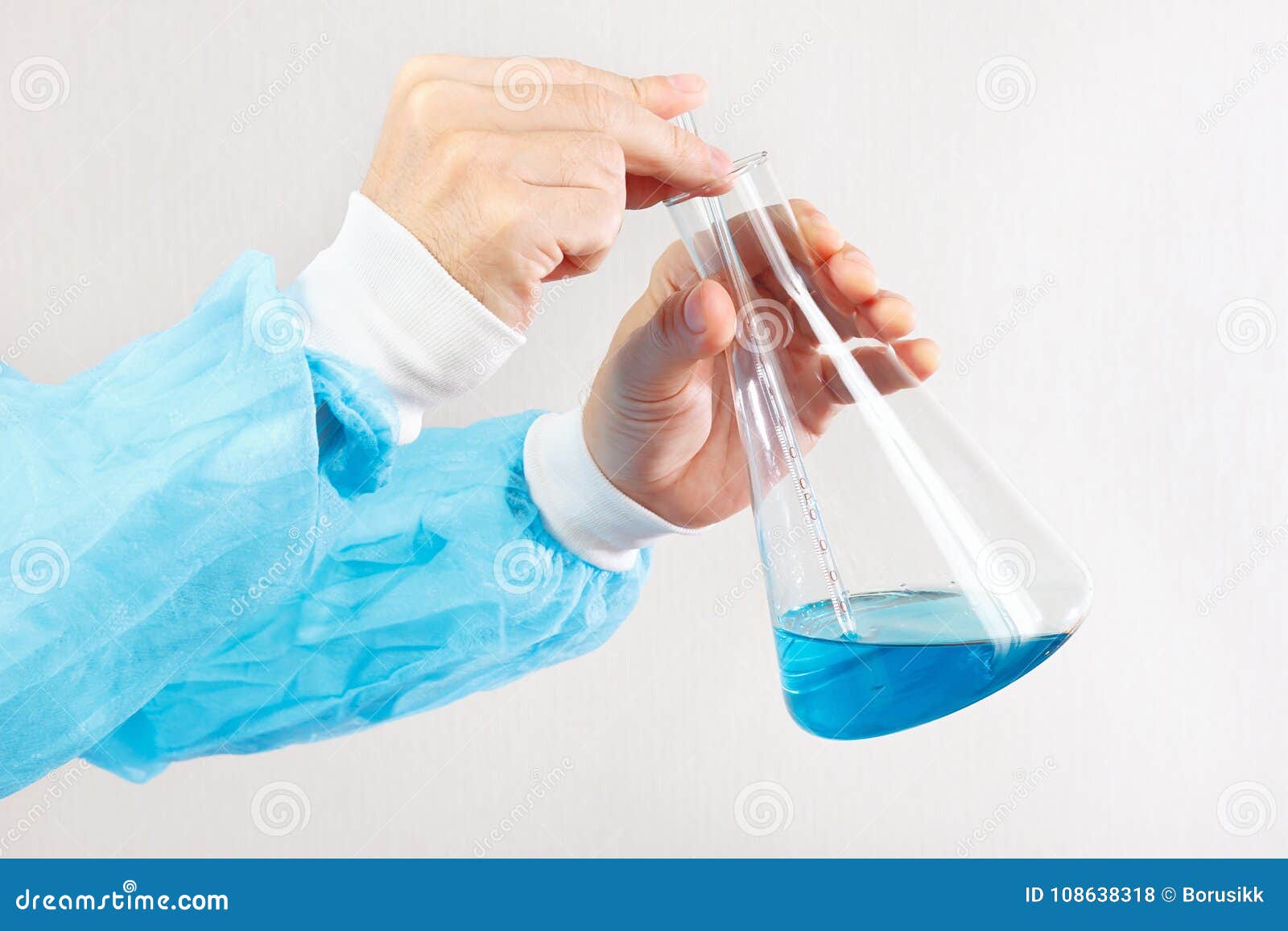 Hands of Chemist Doing Chemical Analysis in Laboratory Stock Photo ...