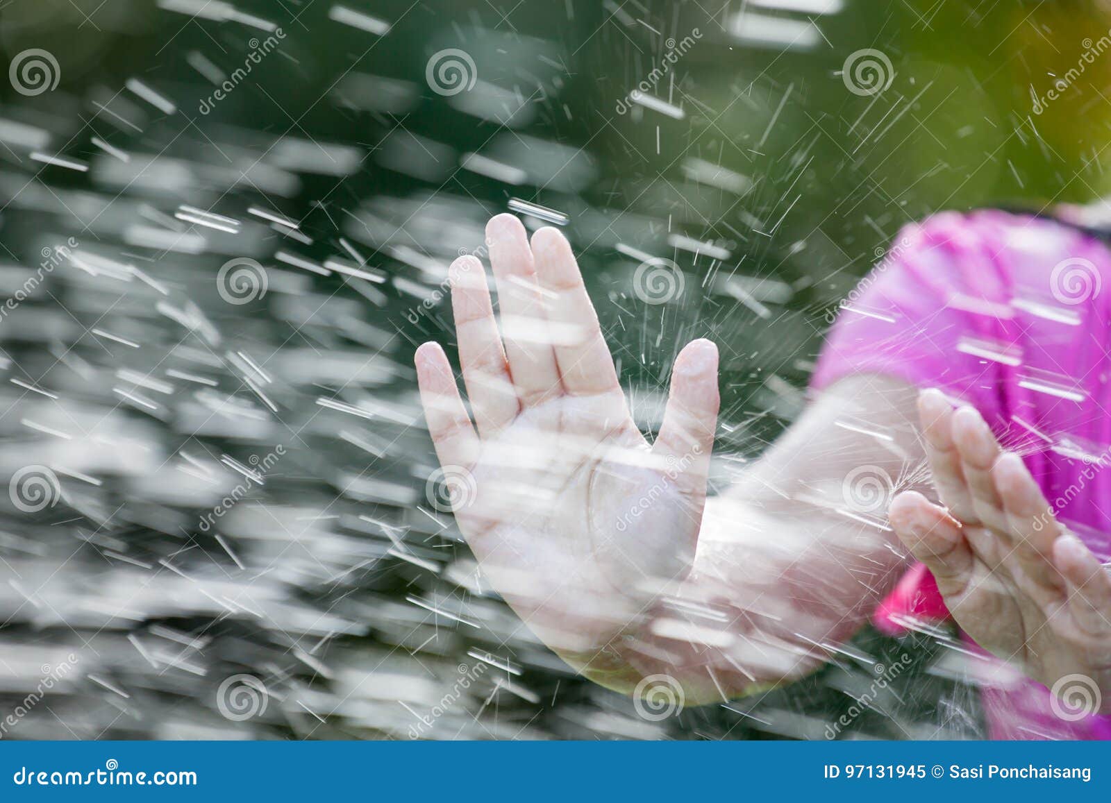 Hands of Child Girl Playing Water Splash Stock Image - Image of girl ...