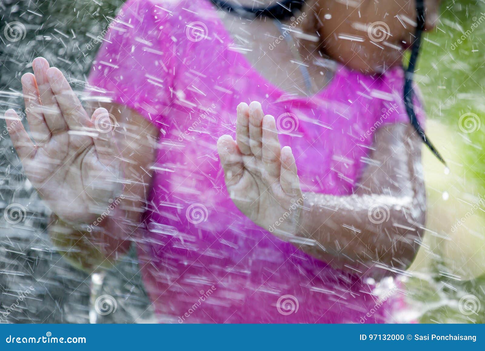 Hands of Child Girl Playing Water Splash Stock Photo - Image of enjoy ...
