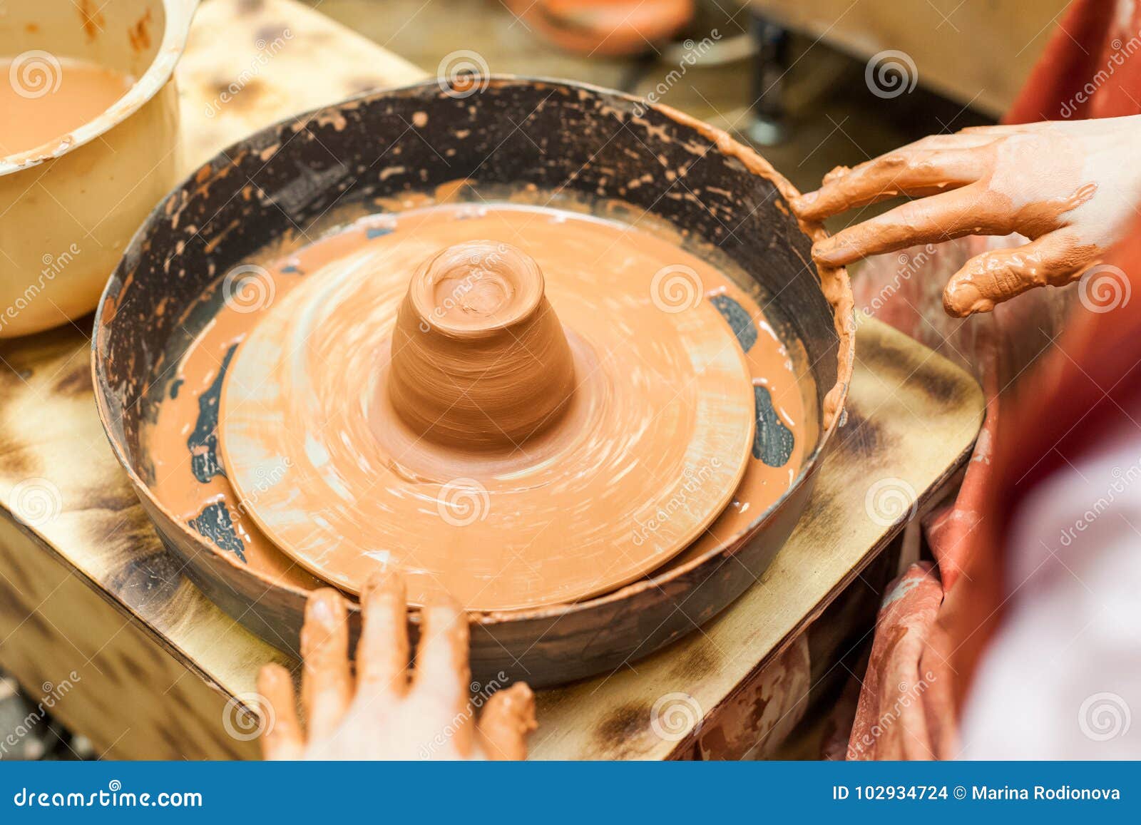 The Hands of Children Learning Pottery Stock Photo - Image of ...