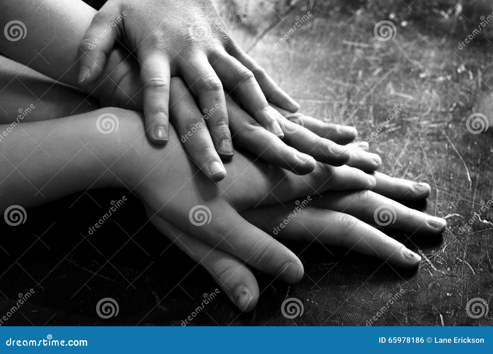 Hands of Children on Top of Other Hands for Love and Teamwork Stock ...
