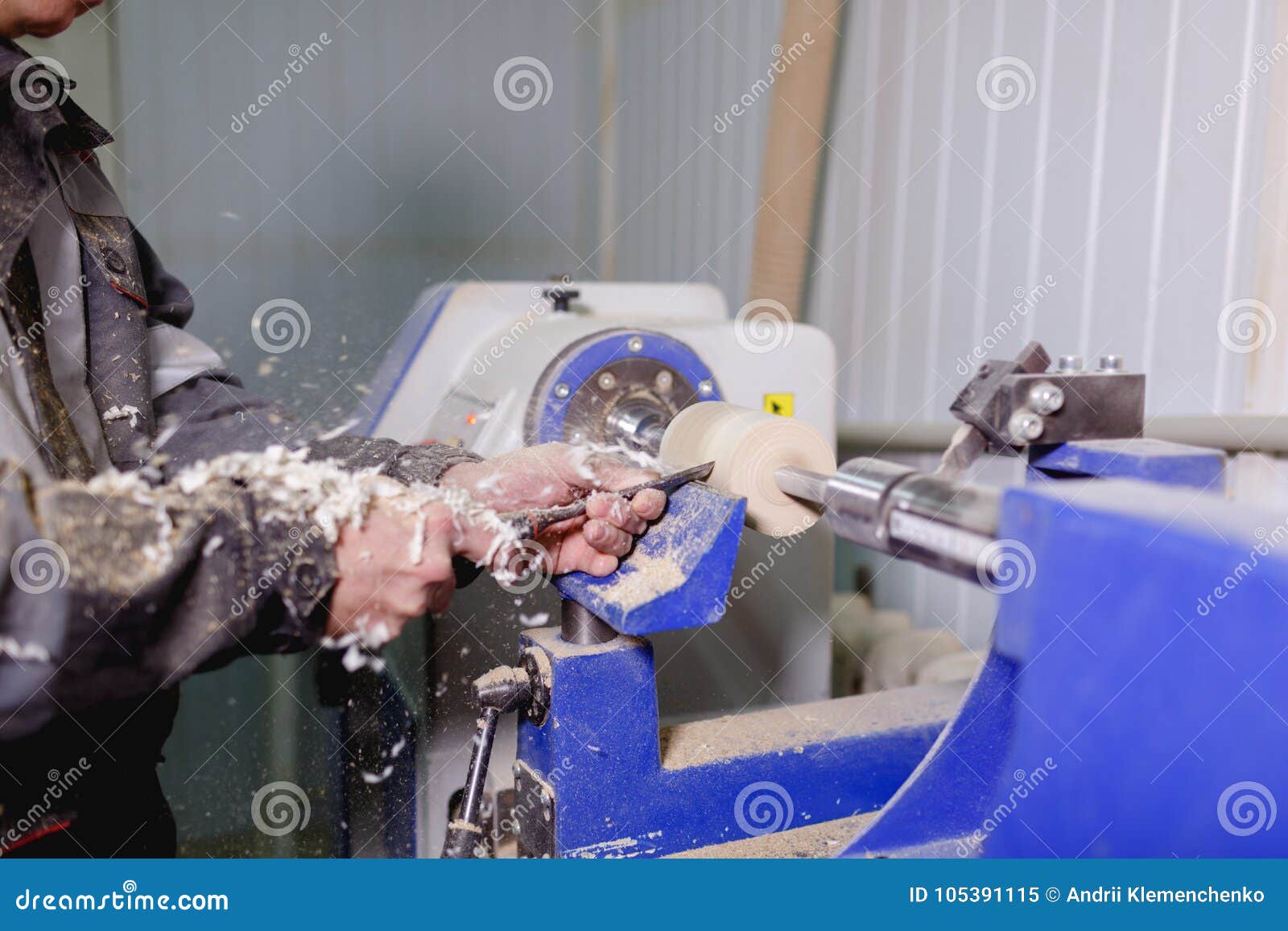 The Hands with the Tool Attach a Round Shape To the Workpiece on the ...