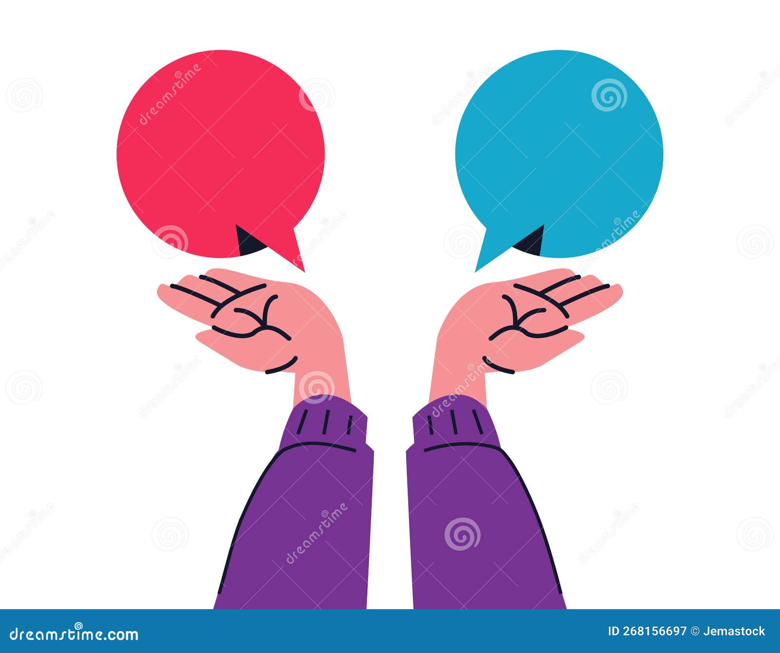 Hands choosing two bubbles stock vector. Illustration of decision ...