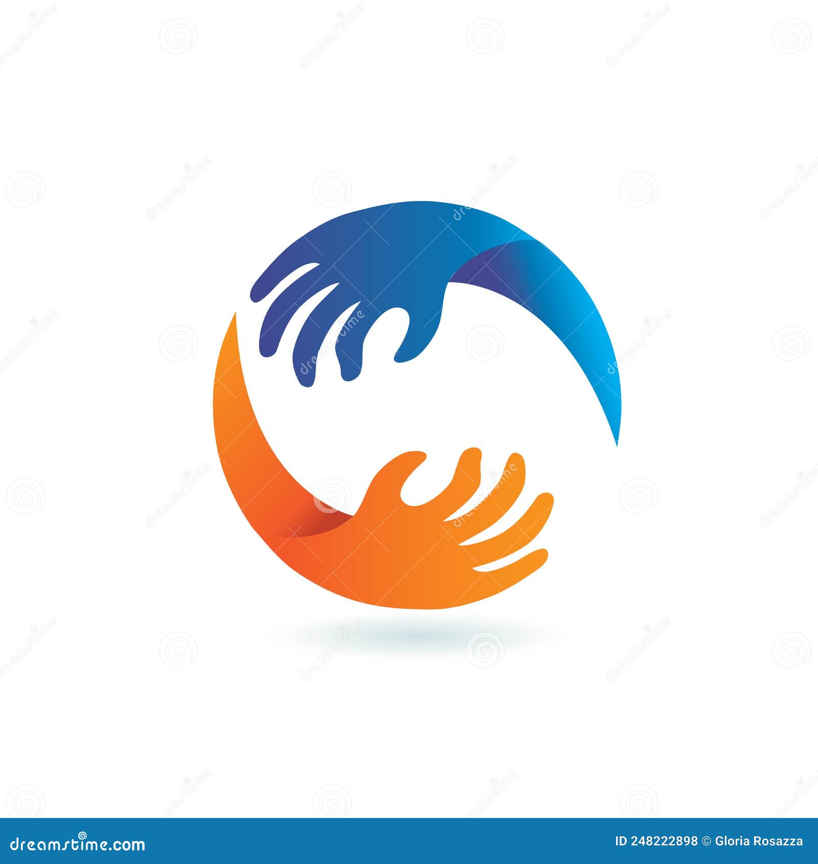 Hands Logo Icon Vector in a Circle Shape Stock Vector - Illustration of ...