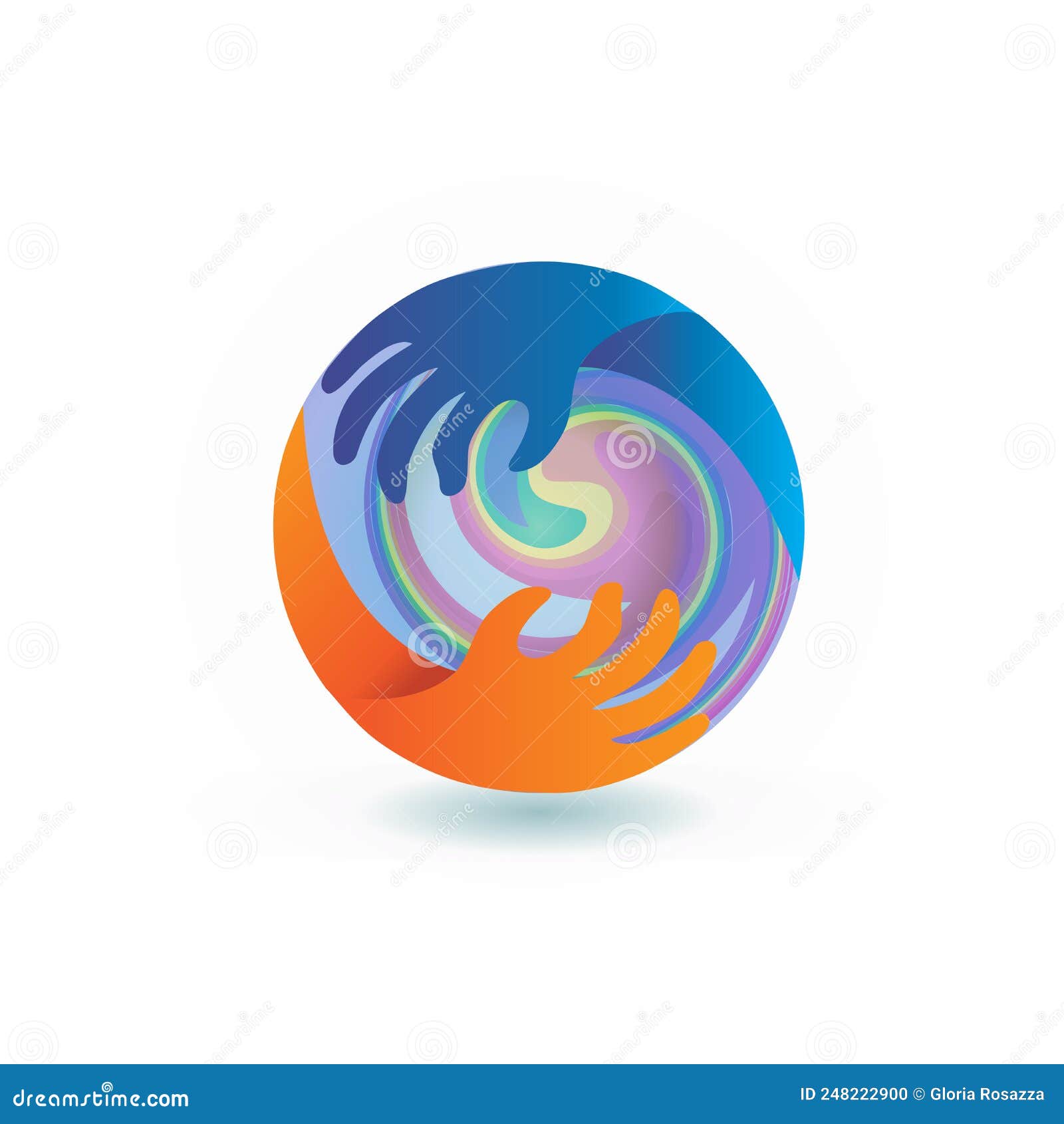 Hands in a Circle Shape Logo Vector Stock Vector - Illustration of ...