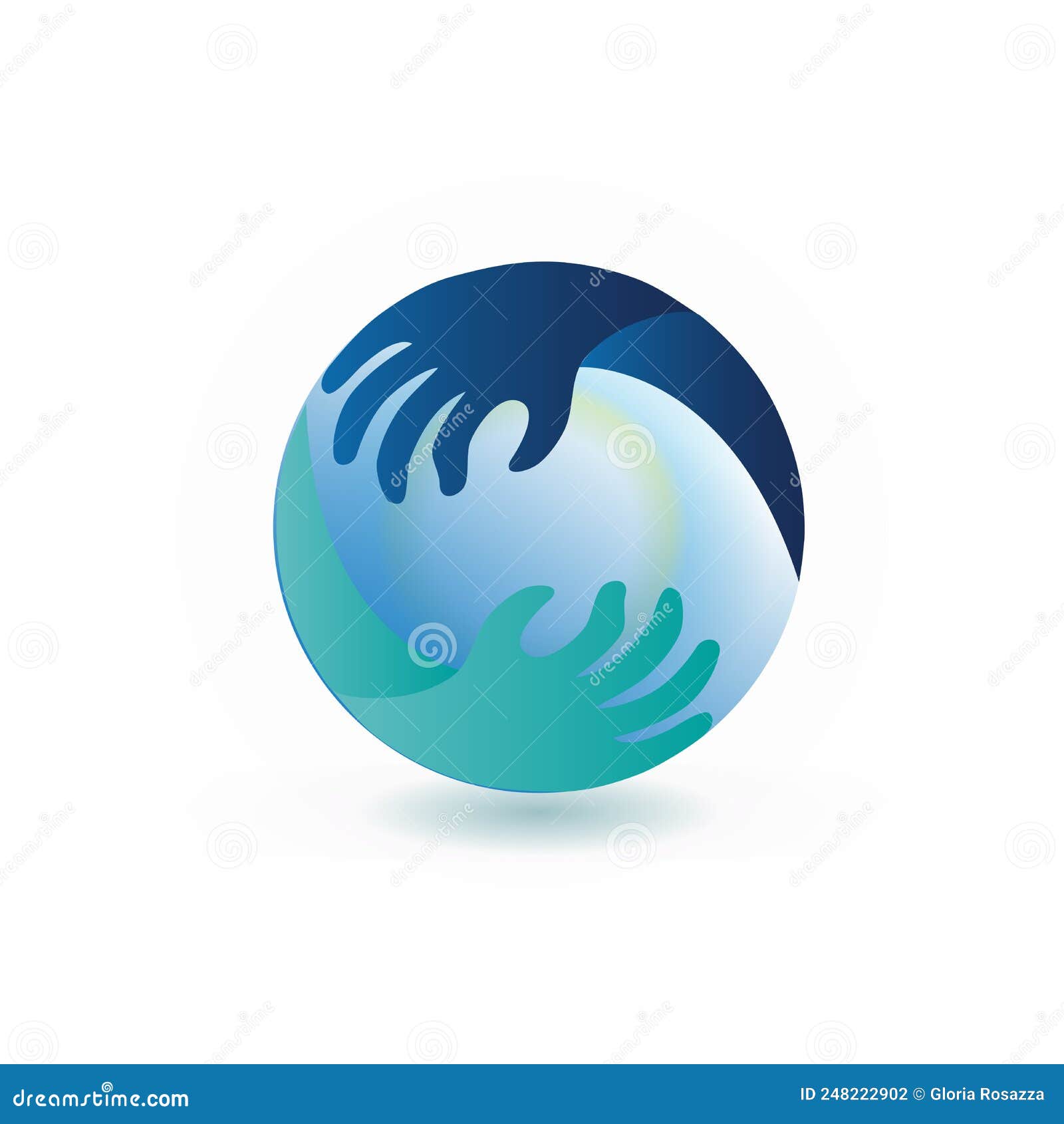 Hands in a Circle Shape Logo Vector Stock Vector - Illustration of ...