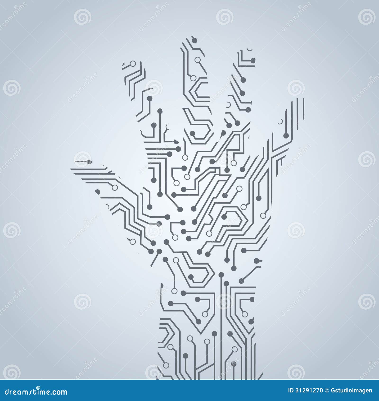 Hands Circuit Brain, Night City Synergy, Epitome Of AI Innovation Stock ...