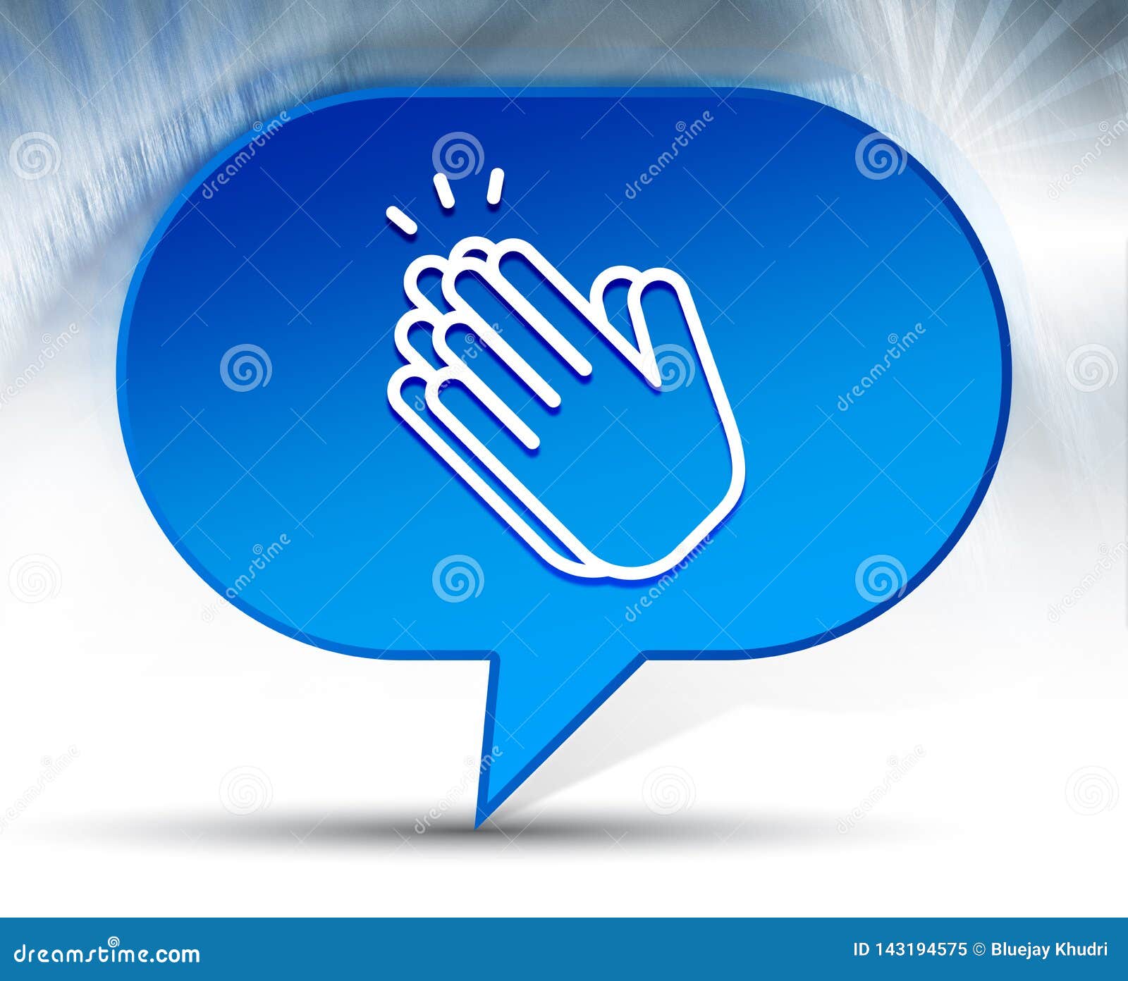 Hands Clap Icon Blue Bubble Background Stock Illustration ...