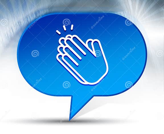 Hands Clap Icon Blue Bubble Background Stock Illustration ...