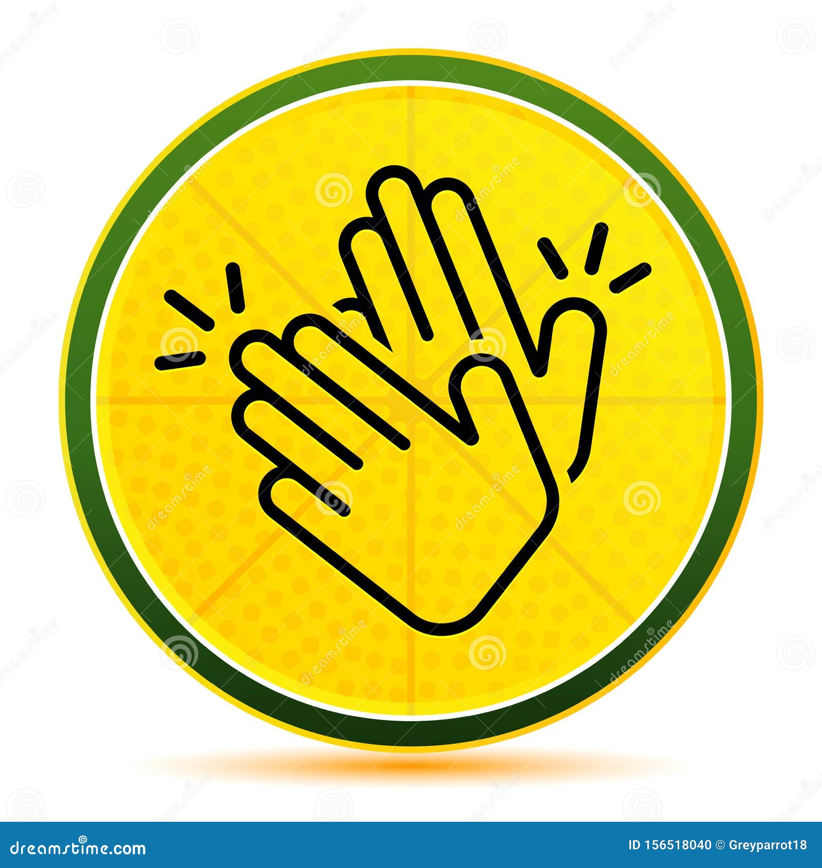 Hands Clap Icon Lemon Lime Yellow Round Button Illustration Stock ...