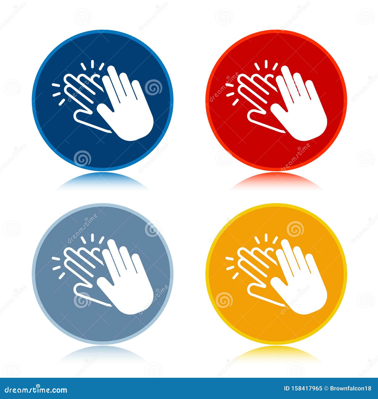 Hands Clap Icon Trendy Flat Round Buttons Set Illustration Design Stock ...