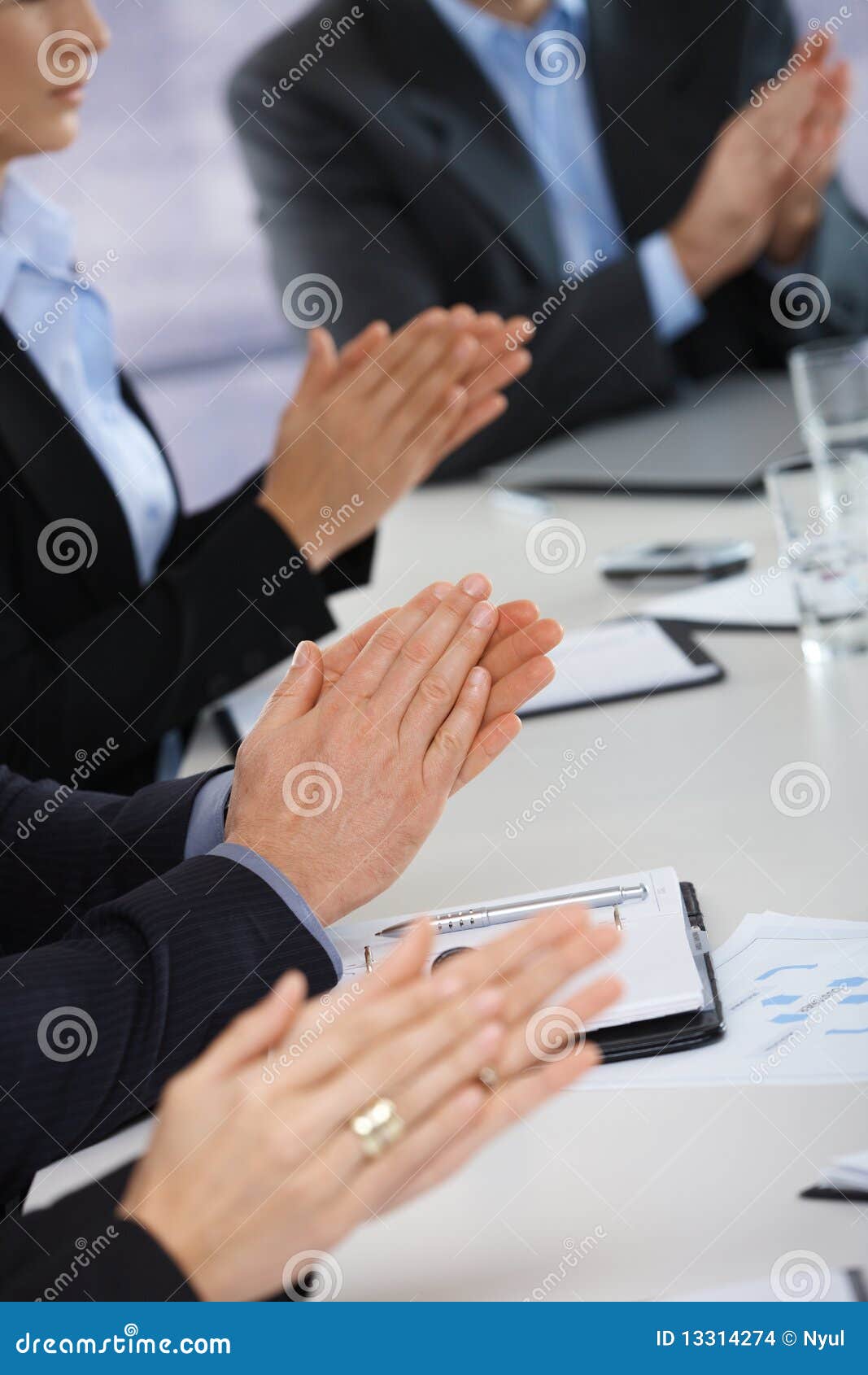 Hands Clapping On Business Meeting At Office Stock Photo - Image of ...