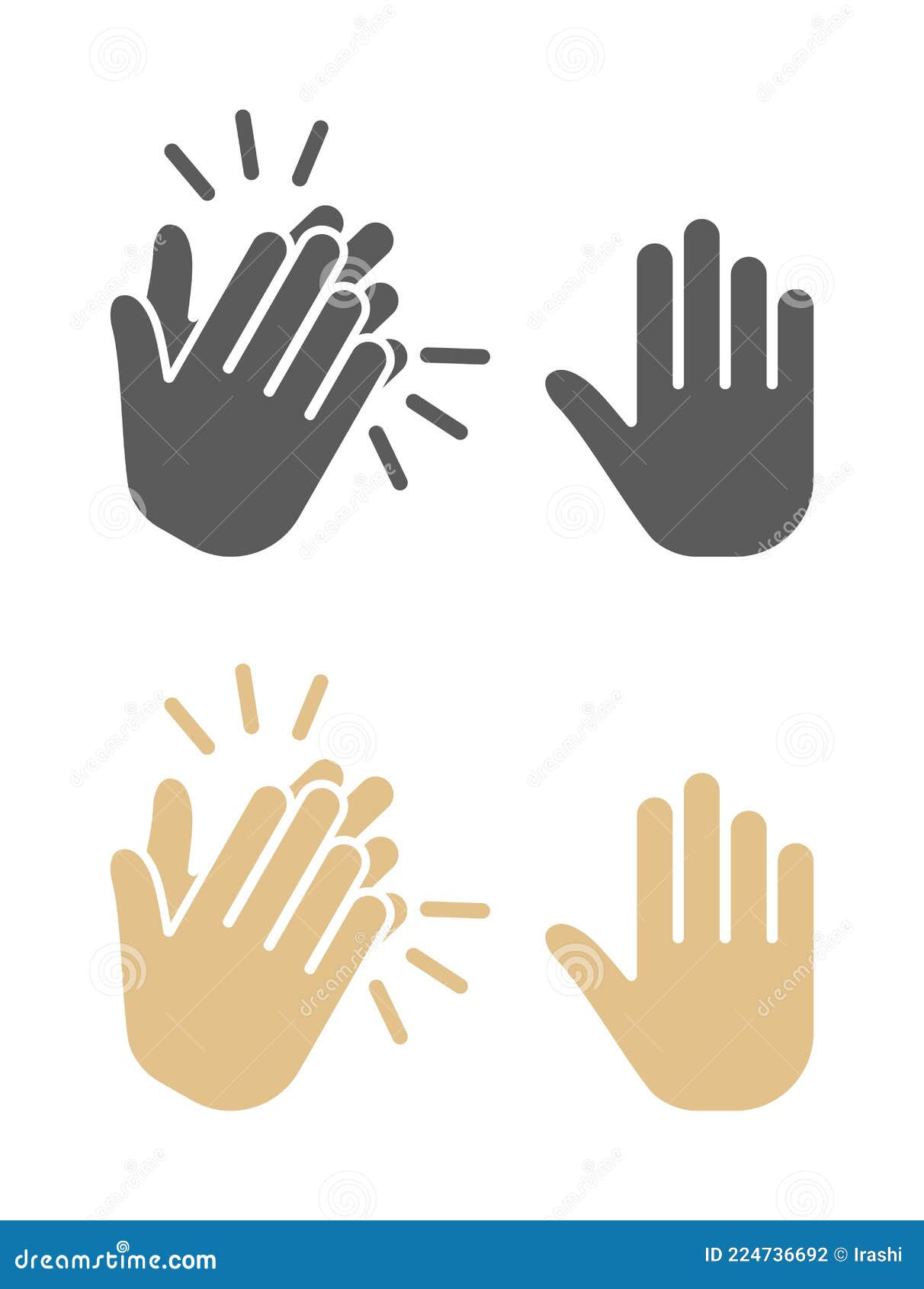 Hands clapping icon stock vector. Illustration of abstract - 224736692