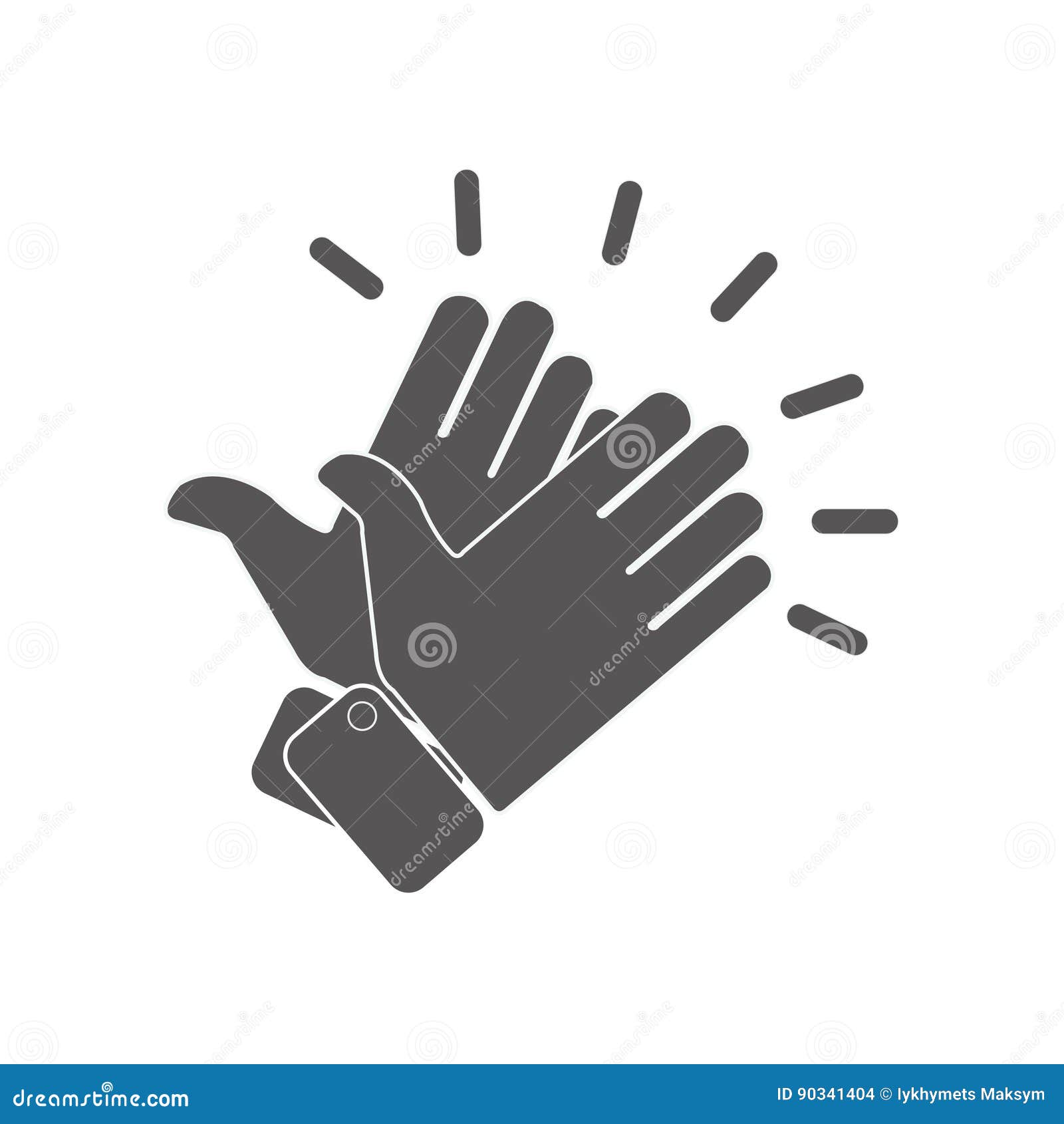 Hands clapping icons stock illustration. Illustration of happy - 90341404