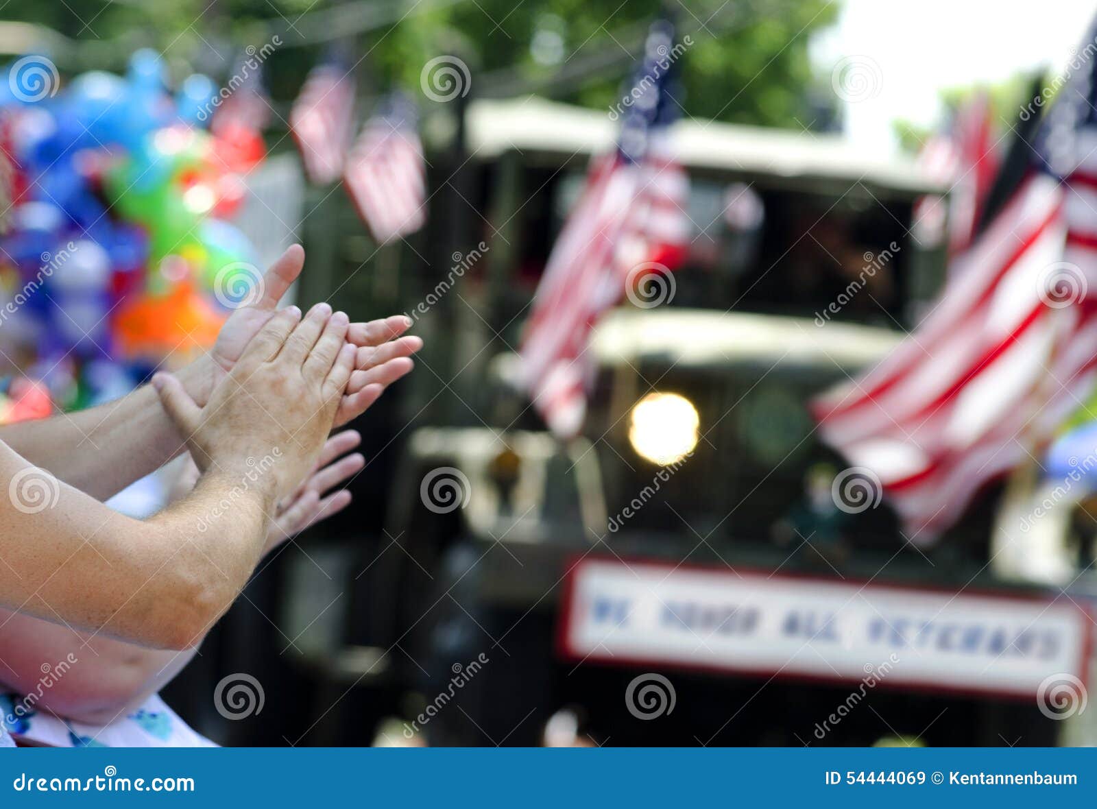 Hands Clapping at Veterans Parade Stock Image - Image of parade ...