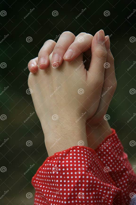 Hands clasped in prayer stock photo. Image of hands, female - 1635442