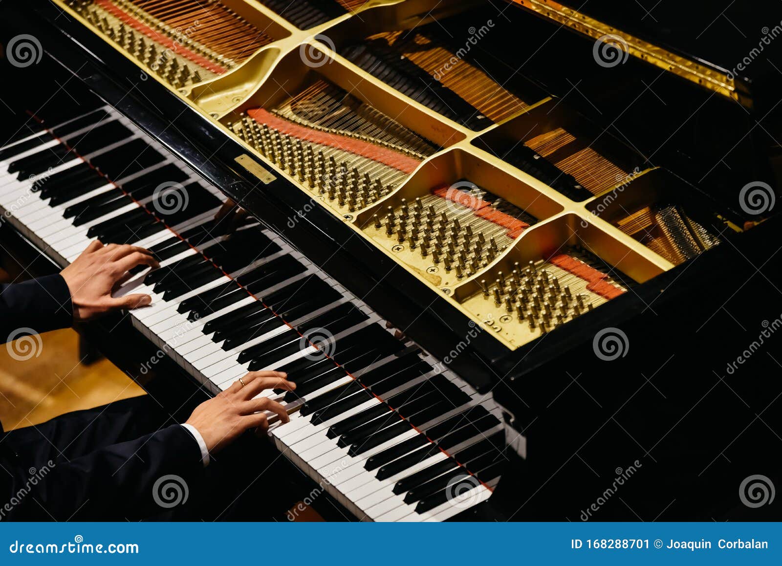 Hands of Classical Pianist Playing His Piano during a Concert Stock ...