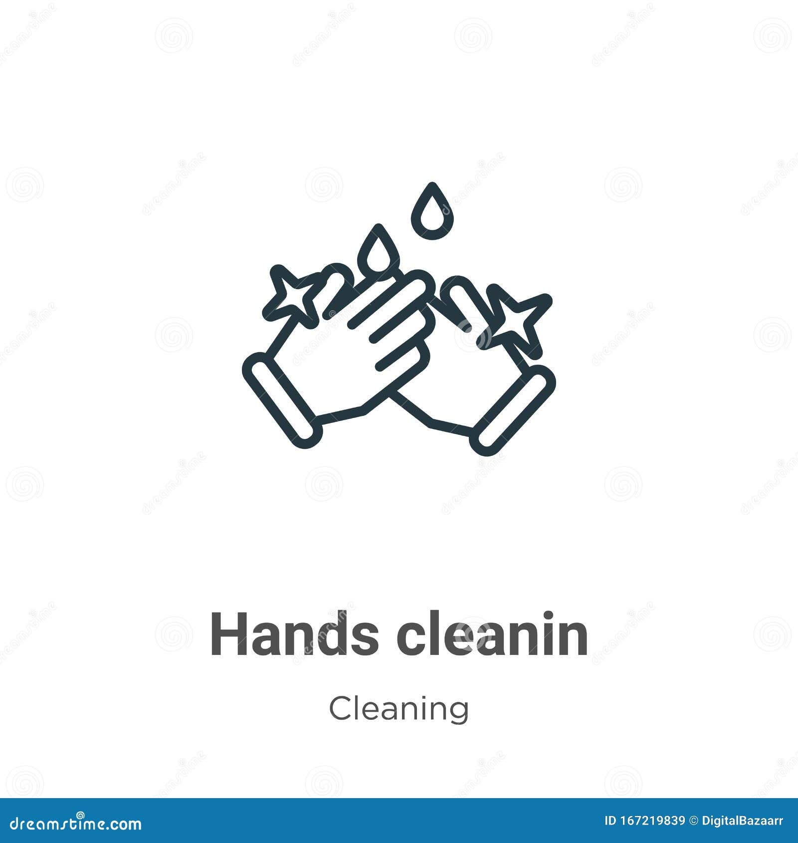 Hands Cleanin Outline Vector Icon. Thin Line Black Hands Cleanin Icon ...