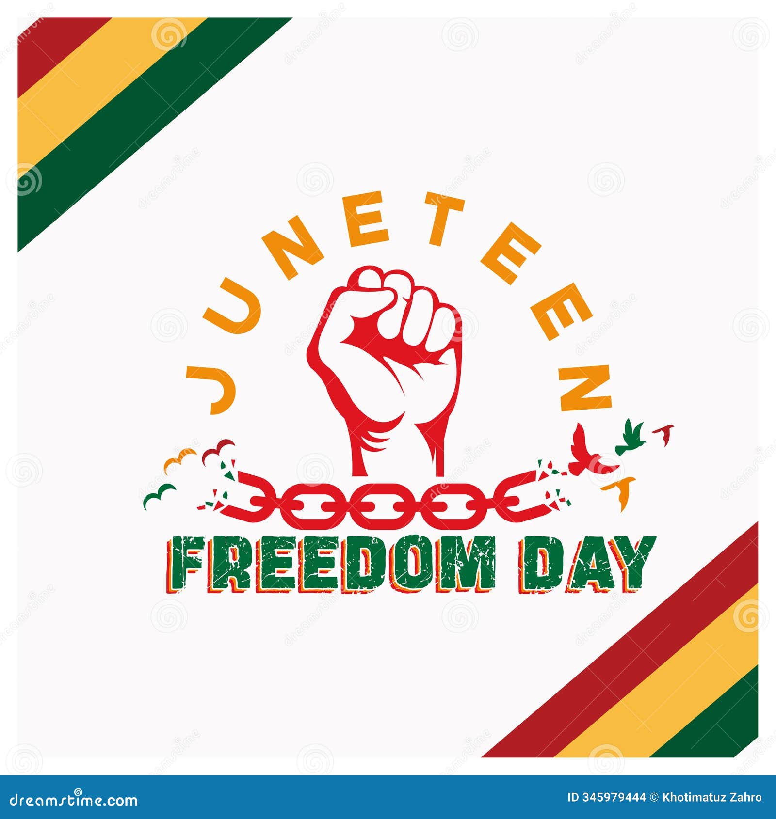 Hands Clenched into Fists with Broken Chains. Emancipation Day with Pan ...